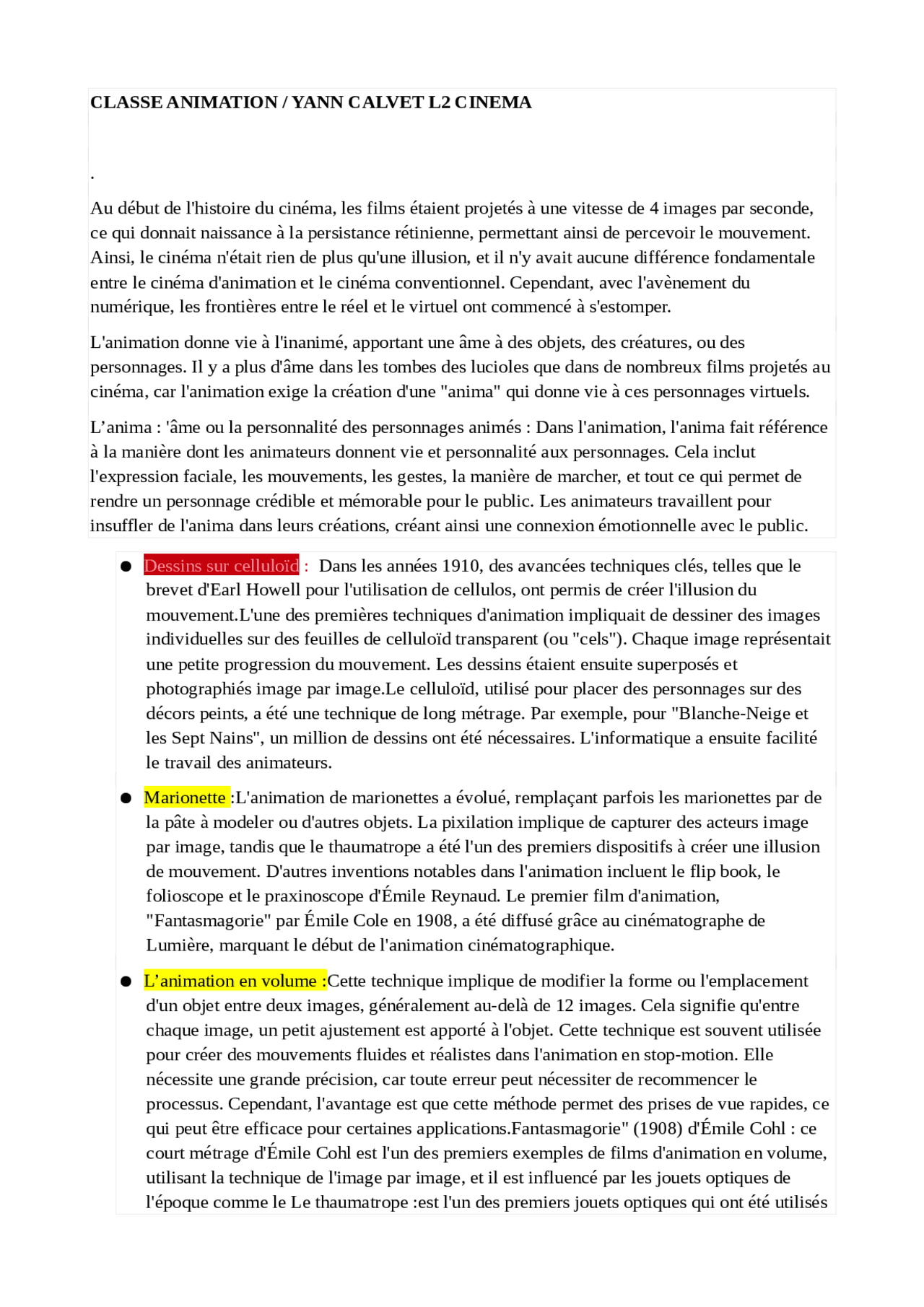 Animation Licence 2 Art du spectacle /Caen | Notes Infographie et ...