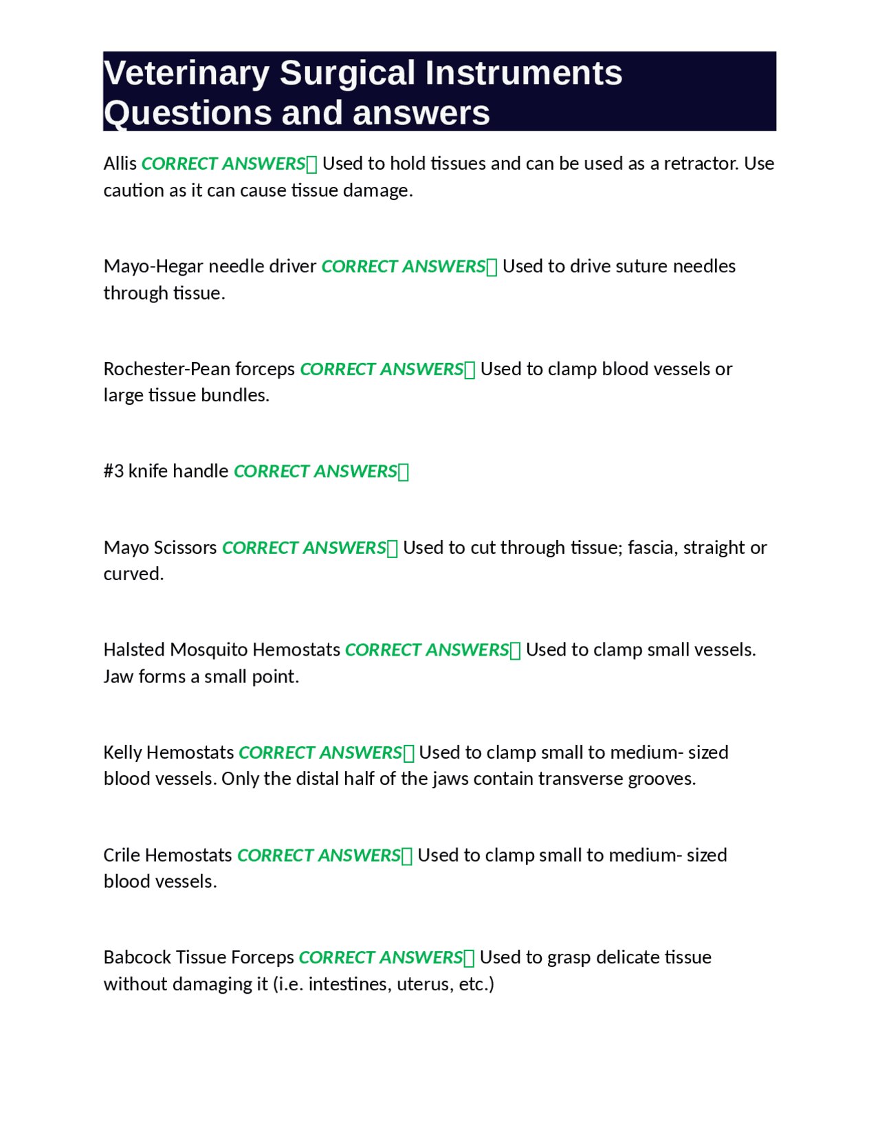 Veterinary Surgical Instruments: A Comprehensive Guide | Exams ...