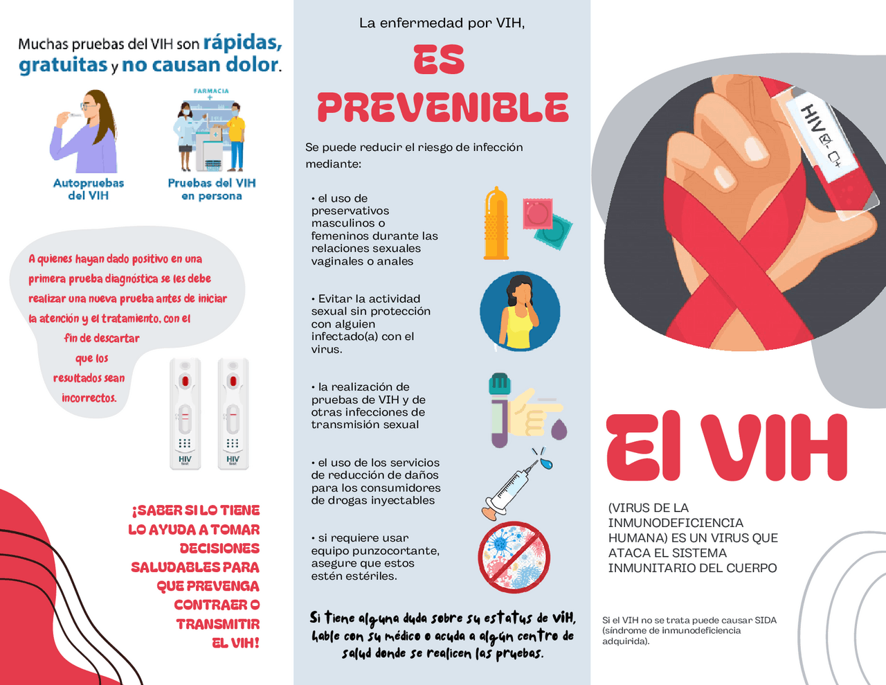 VIH TRIPTICO- INFORMACIÓN | Esquemas y mapas conceptuales de Medicina ...