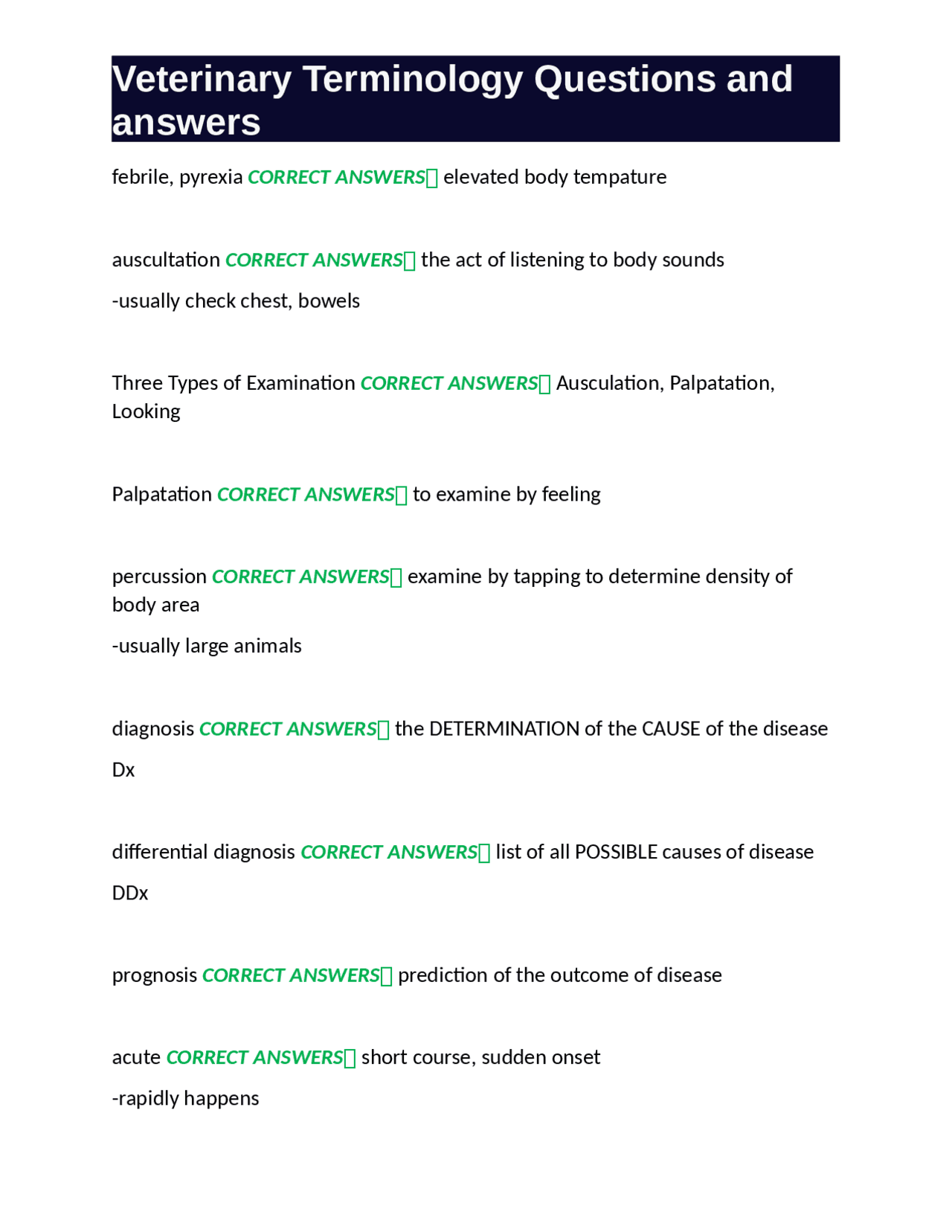 Veterinary Terminology: Key Concepts and Definitions | Exams Veterinary ...