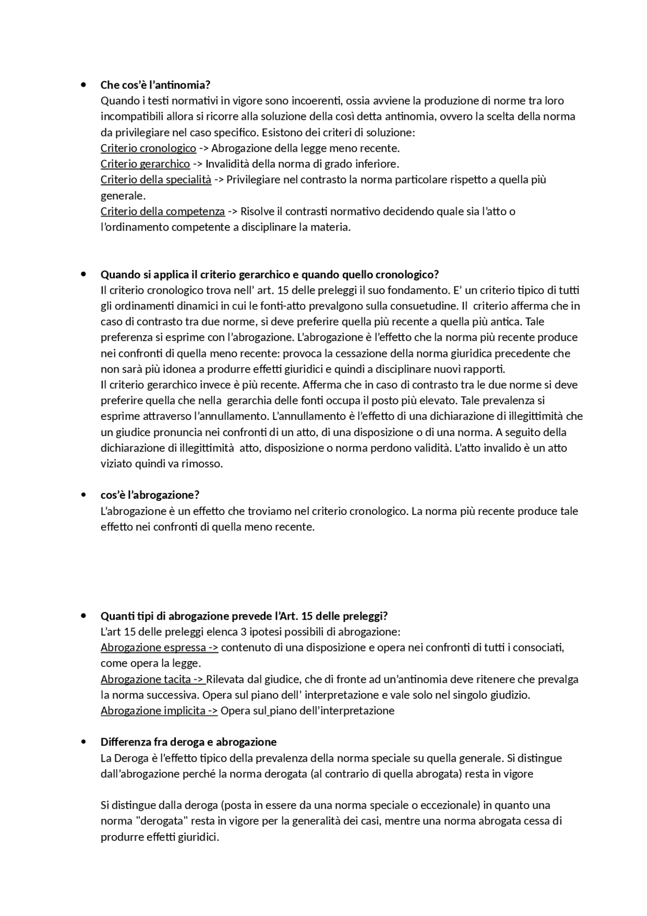 Domande esonero diritto Cost. (prima parte) | Prove d'esame di Diritto Costituzionale | Docsity