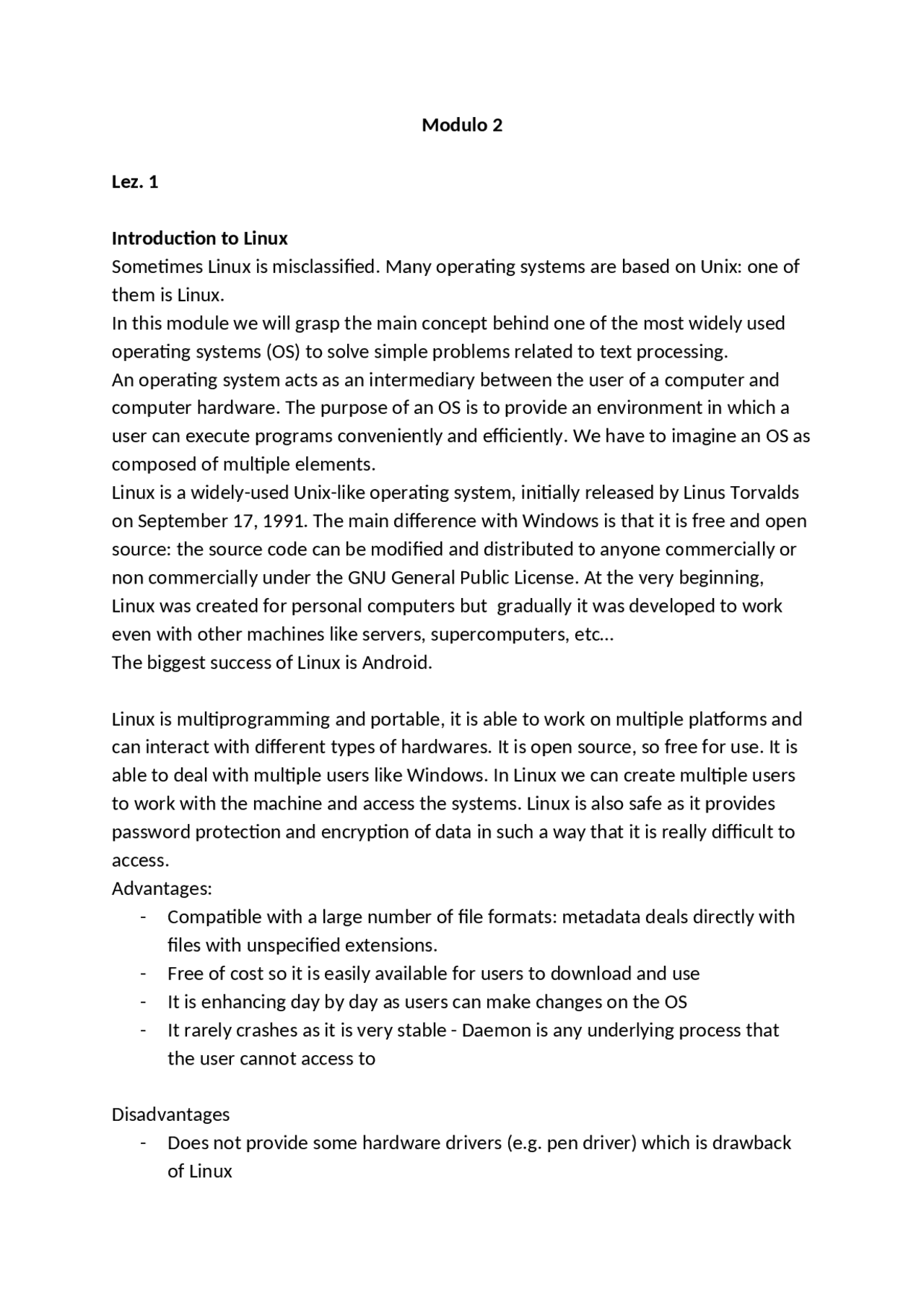 Linux File Systems and Commands | Appunti di Fondamenti di informatica | Docsity