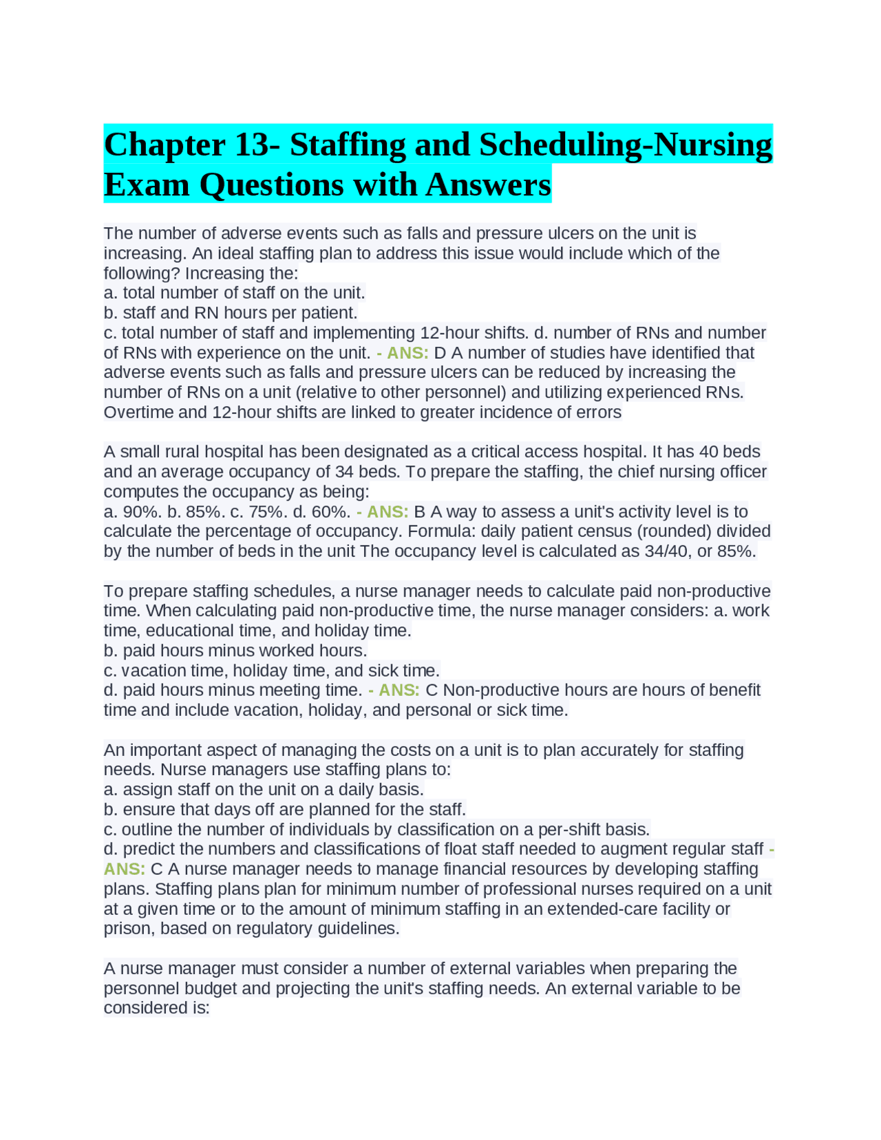 Staffing and Scheduling Strategies in Healthcare: A Comprehensive Guide ...