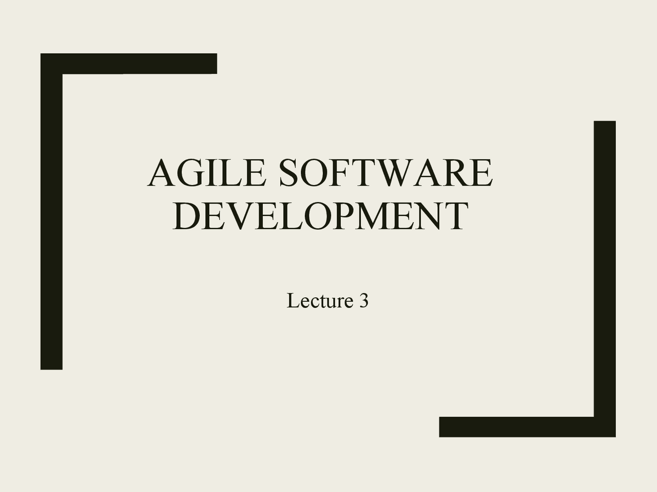 Agile Lecture 03: Agile Software Development | Slides Software Engineering | Docsity