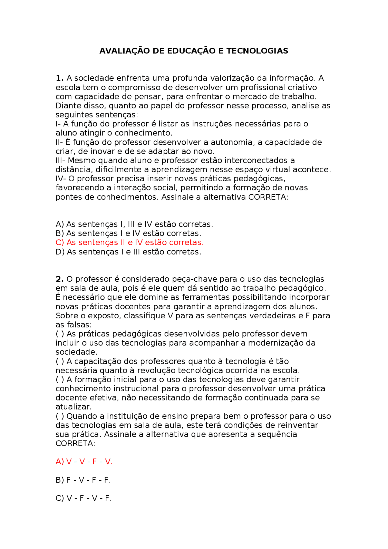 O papel do professor no uso das tecnologias na educação | Provas ...