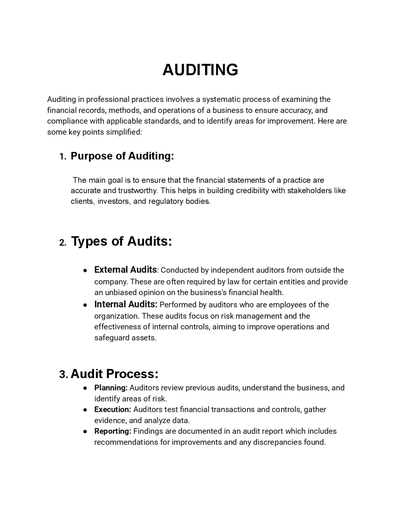 auditing in professional practices | Study notes Professional ...