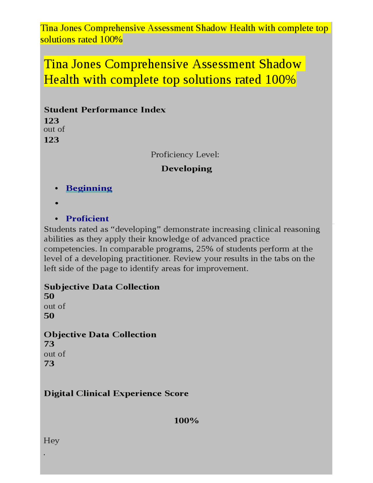 Tina jones comprehensive assessment shadow health | Exams Health ...