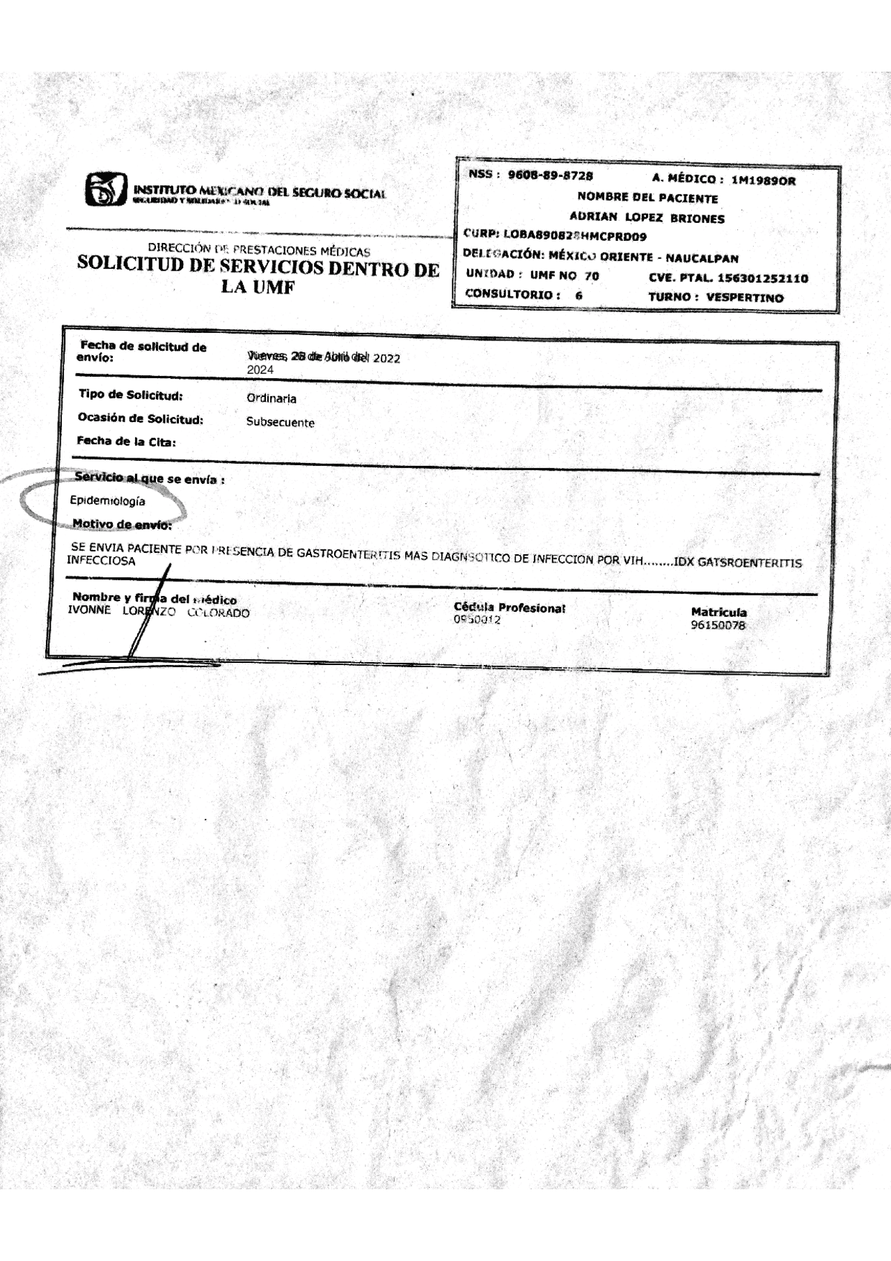 Receta médica IMSS formato | Diapositivas de Medicina Interna | Docsity