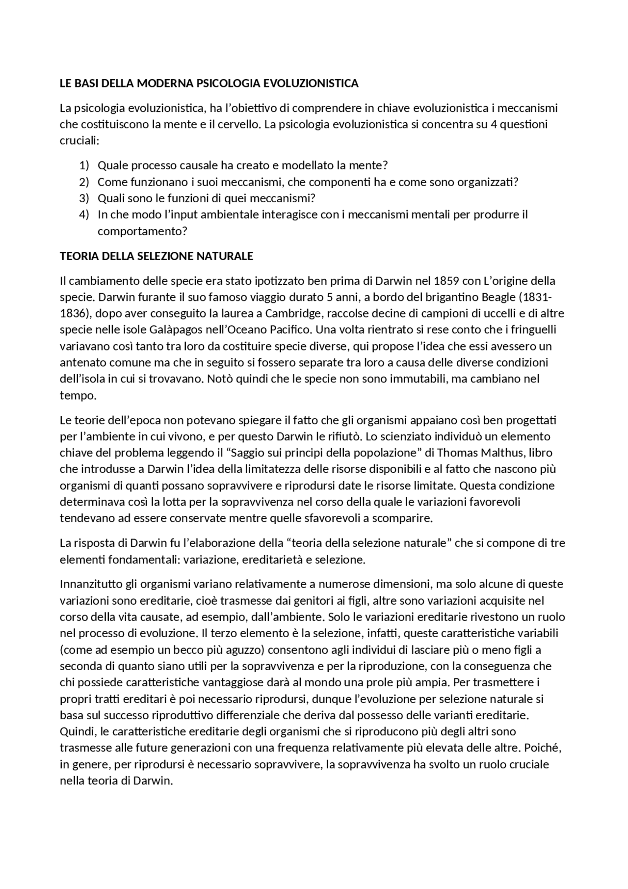 RIASSUNTO "Psicologia evoluzionistica di David M. Buss" | Sbobinature ...