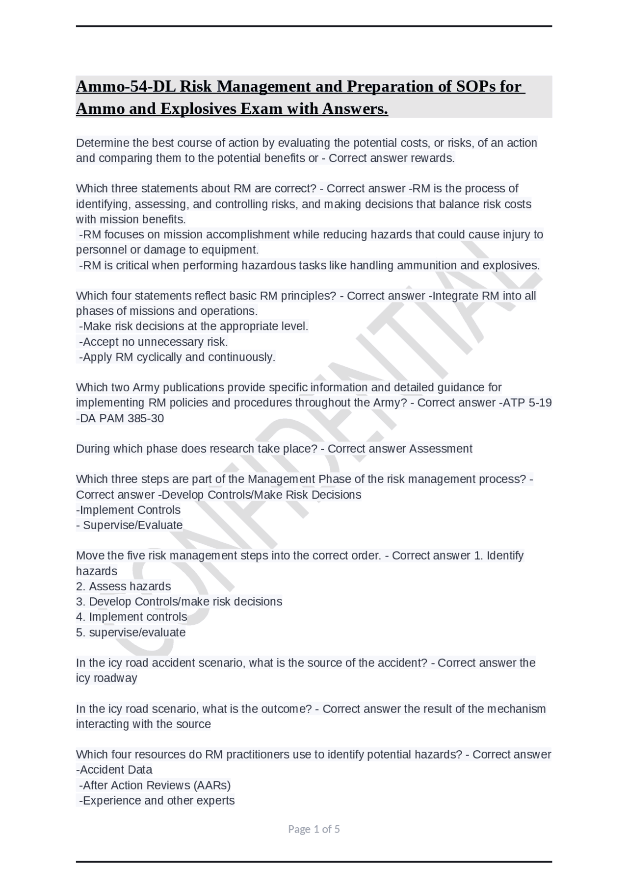 Ammo-54-DL Risk Management and Preparation of SOPs for Ammo and ...