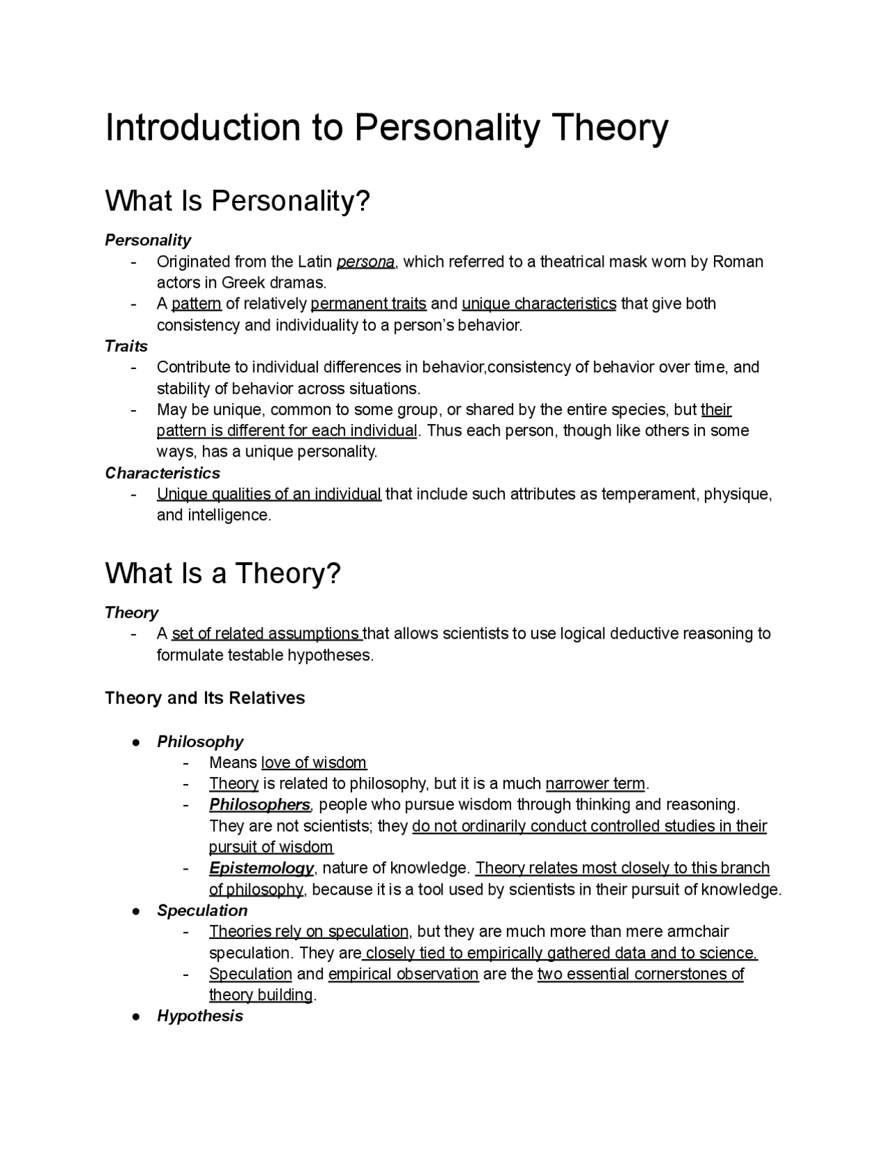 Introduction to Personality Theory: Understanding the Foundation of ...