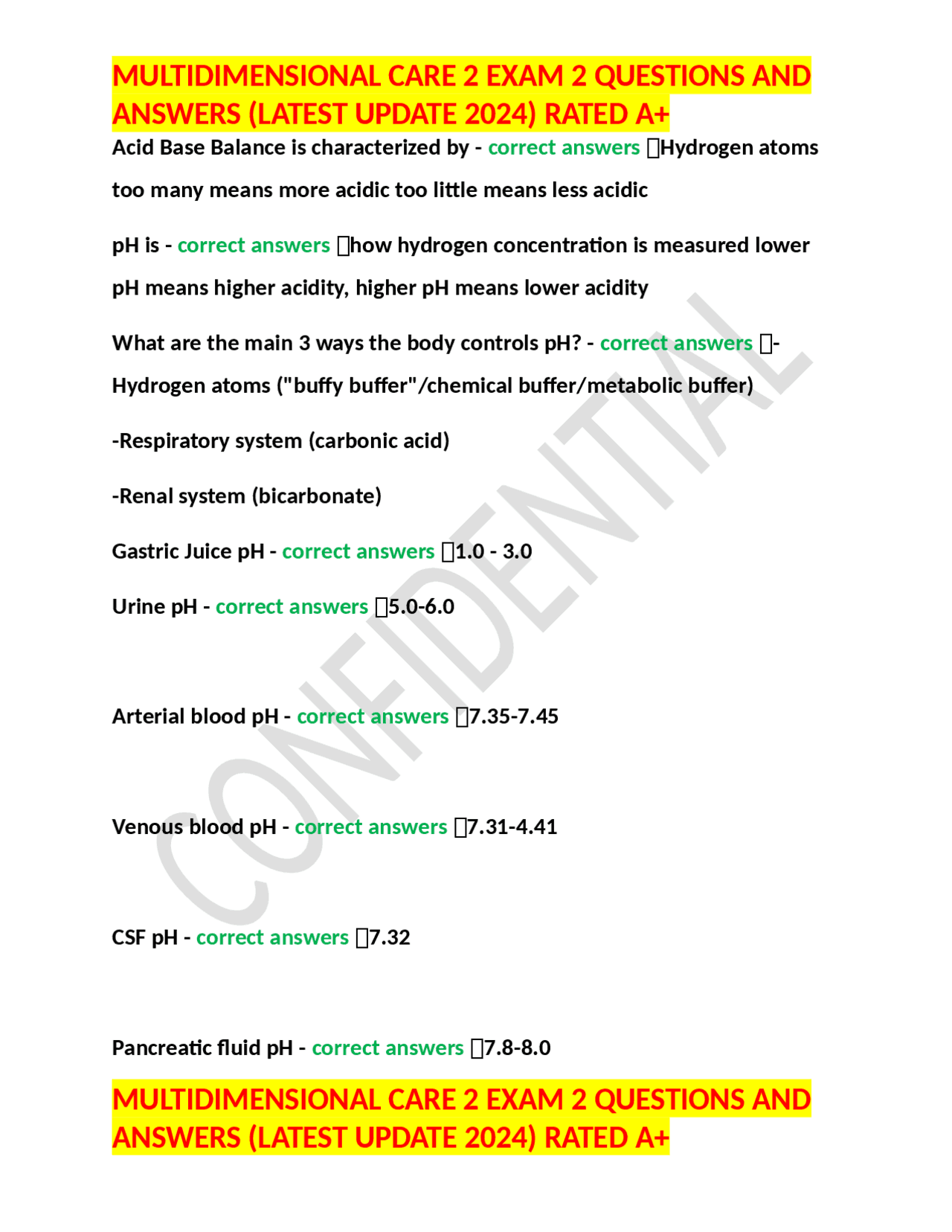 MULTIDIMENSIONAL CARE 2 EXAM 2 QUESTIONS AND ANSWERS (LATEST UPDATE ...