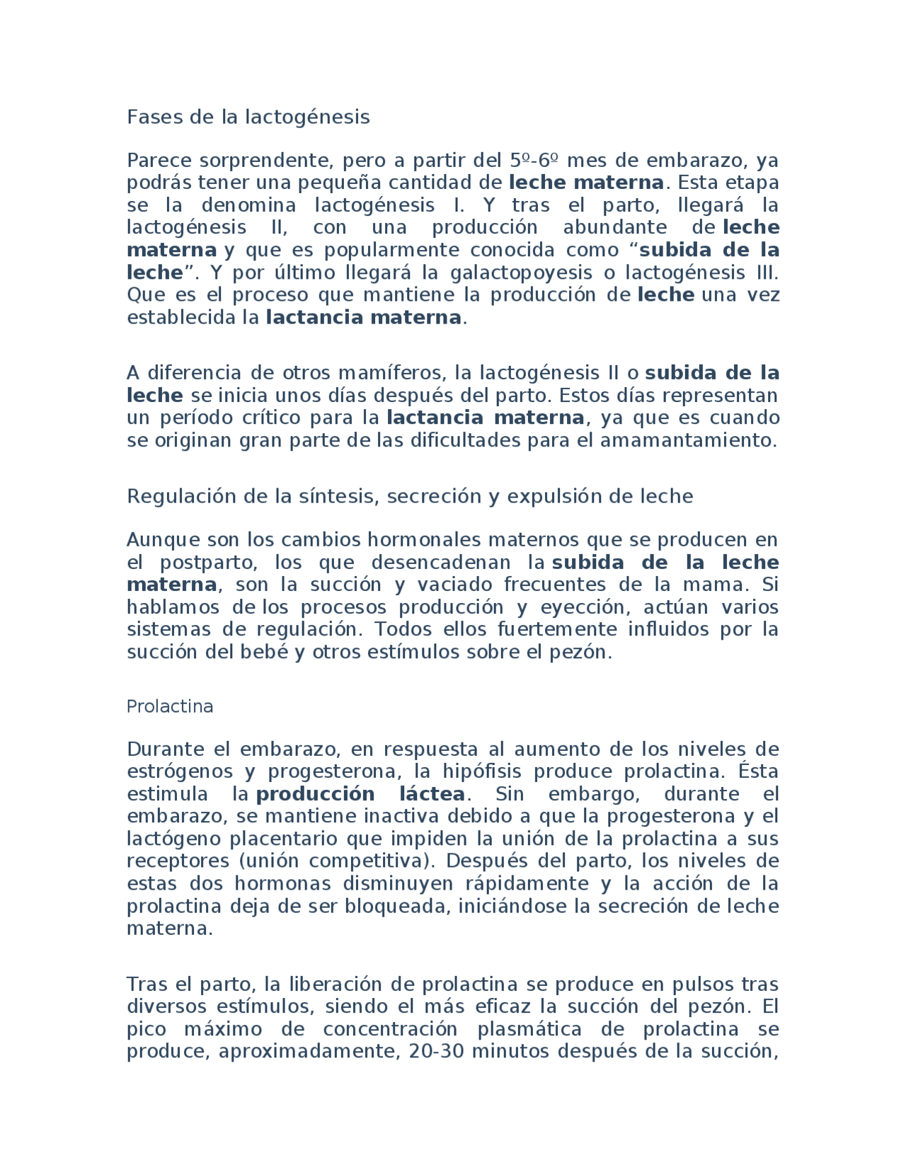lactogenesis como se produce la leche materna | Resúmenes de Derecho ...