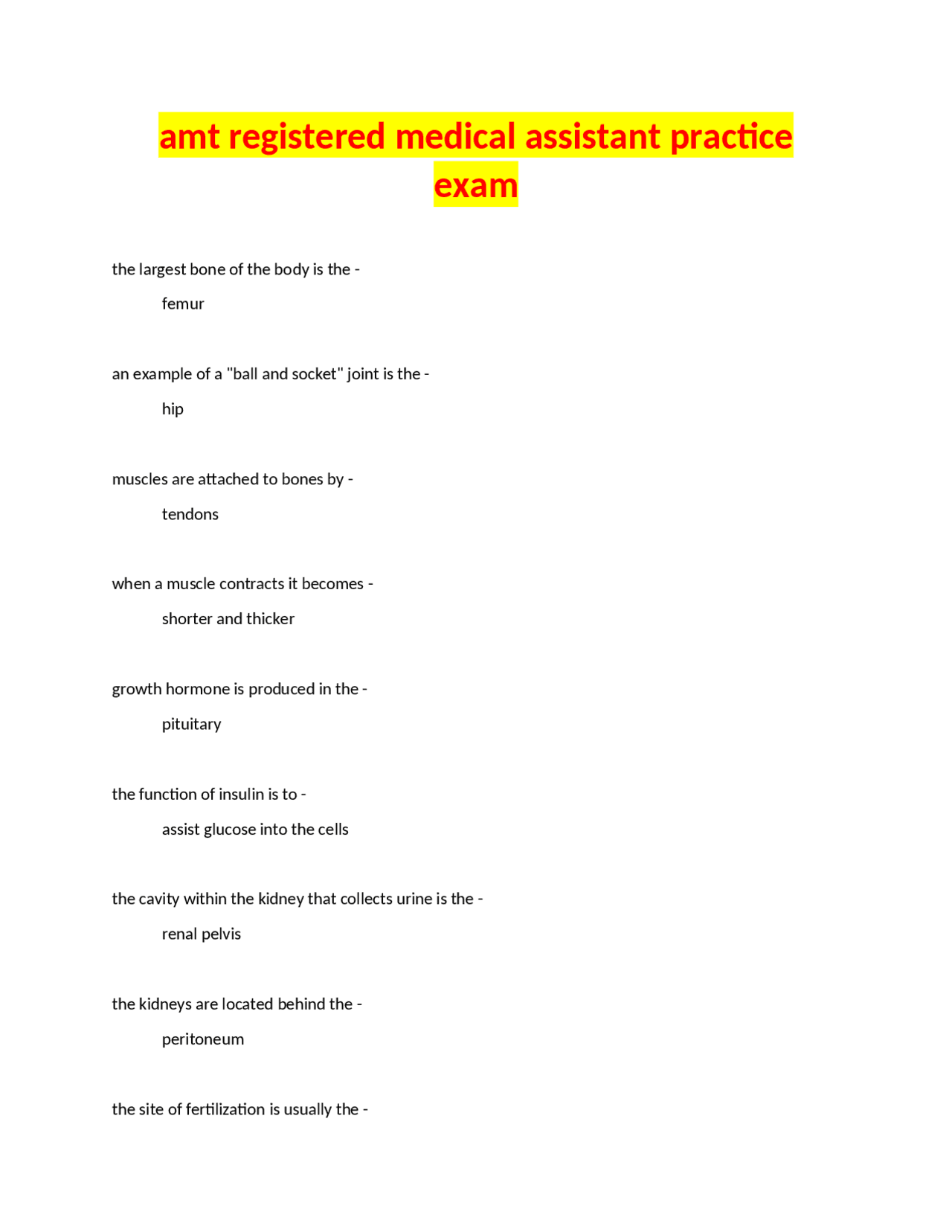 Medical Assistant Practice Exam: Answers and Explanations | Exams ...