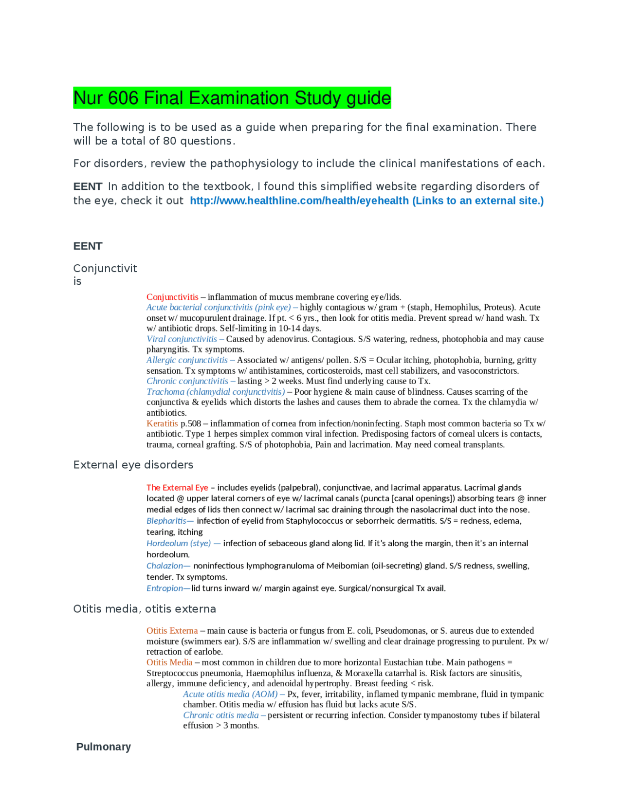 Medical Conditions and Treatments: A Comprehensive Guide | Study Guides ...