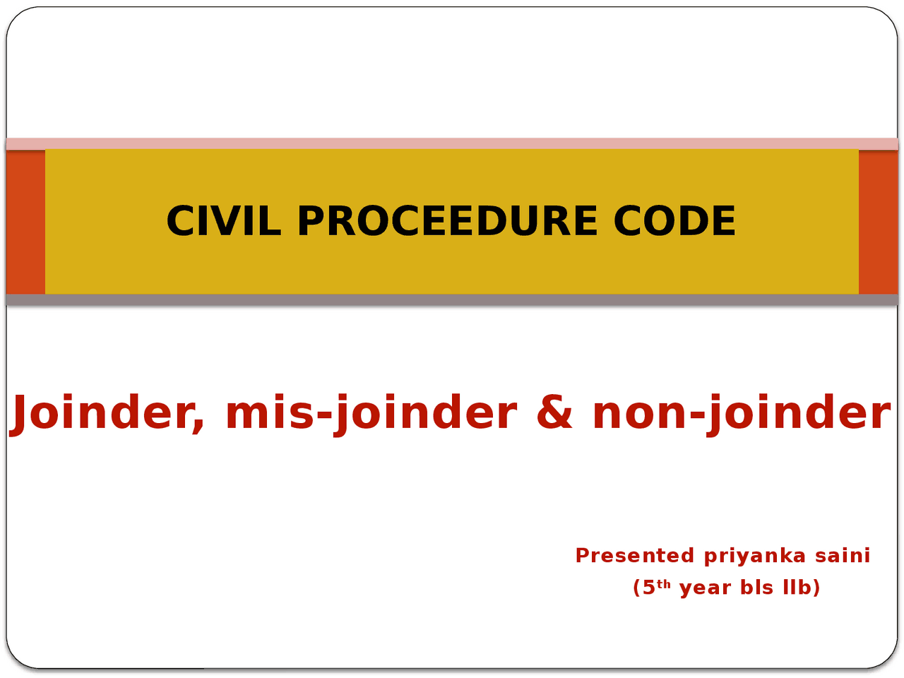 Civil procedure code slide share | Slides Law | Docsity