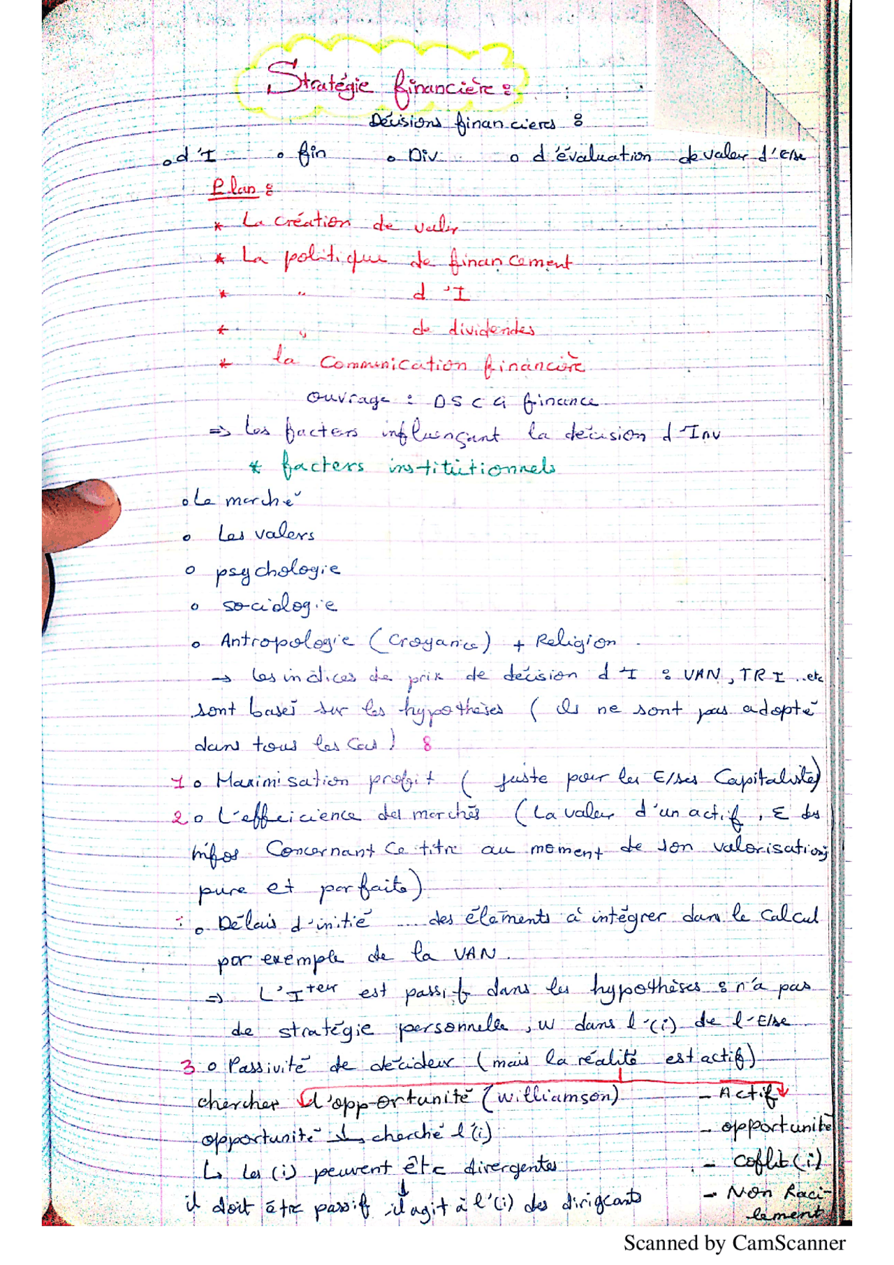 Stratégie financière | Schemes and Mind Maps Commercial Law | Docsity