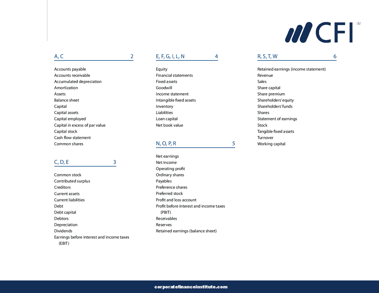 Accounting Terminology and Definitions | Cheat Sheet Economics | Docsity