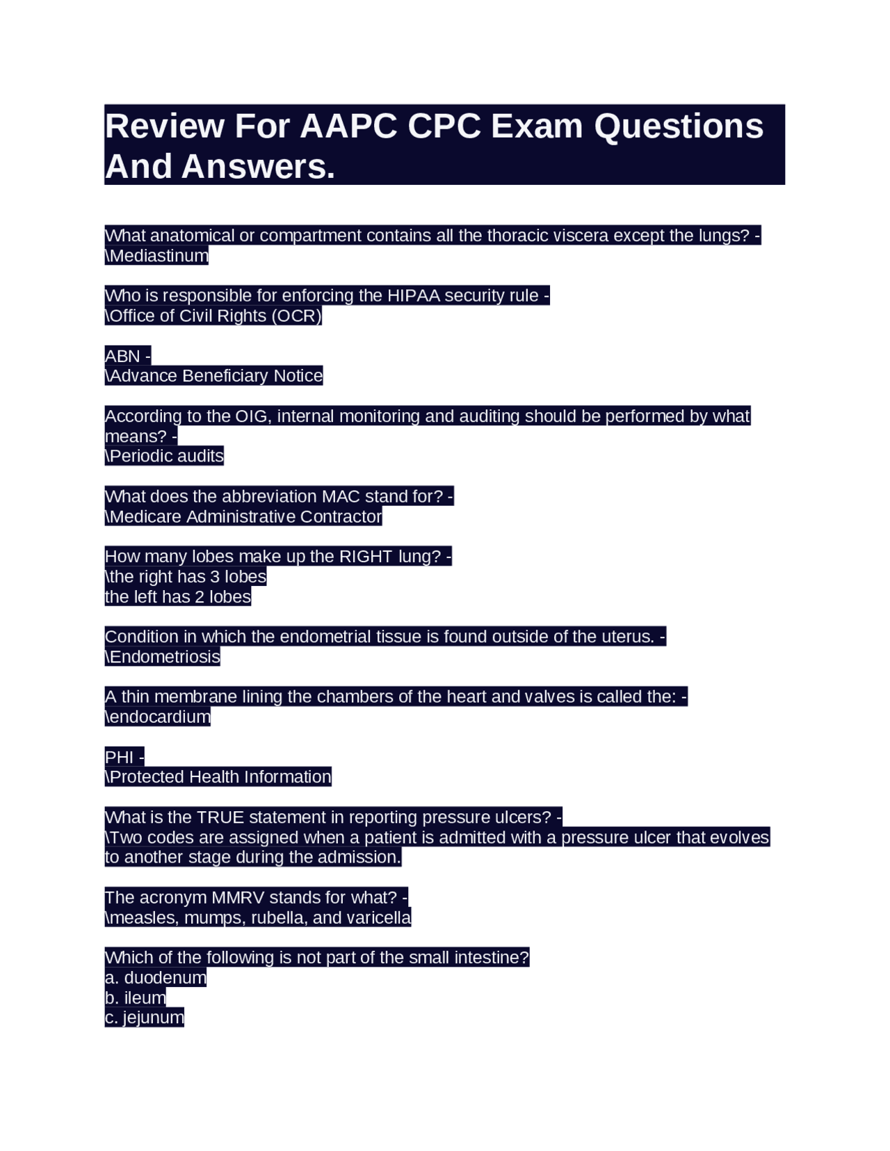 ICD-10-CM and CPT® Coding Guidelines for Various Medical Procedures ...