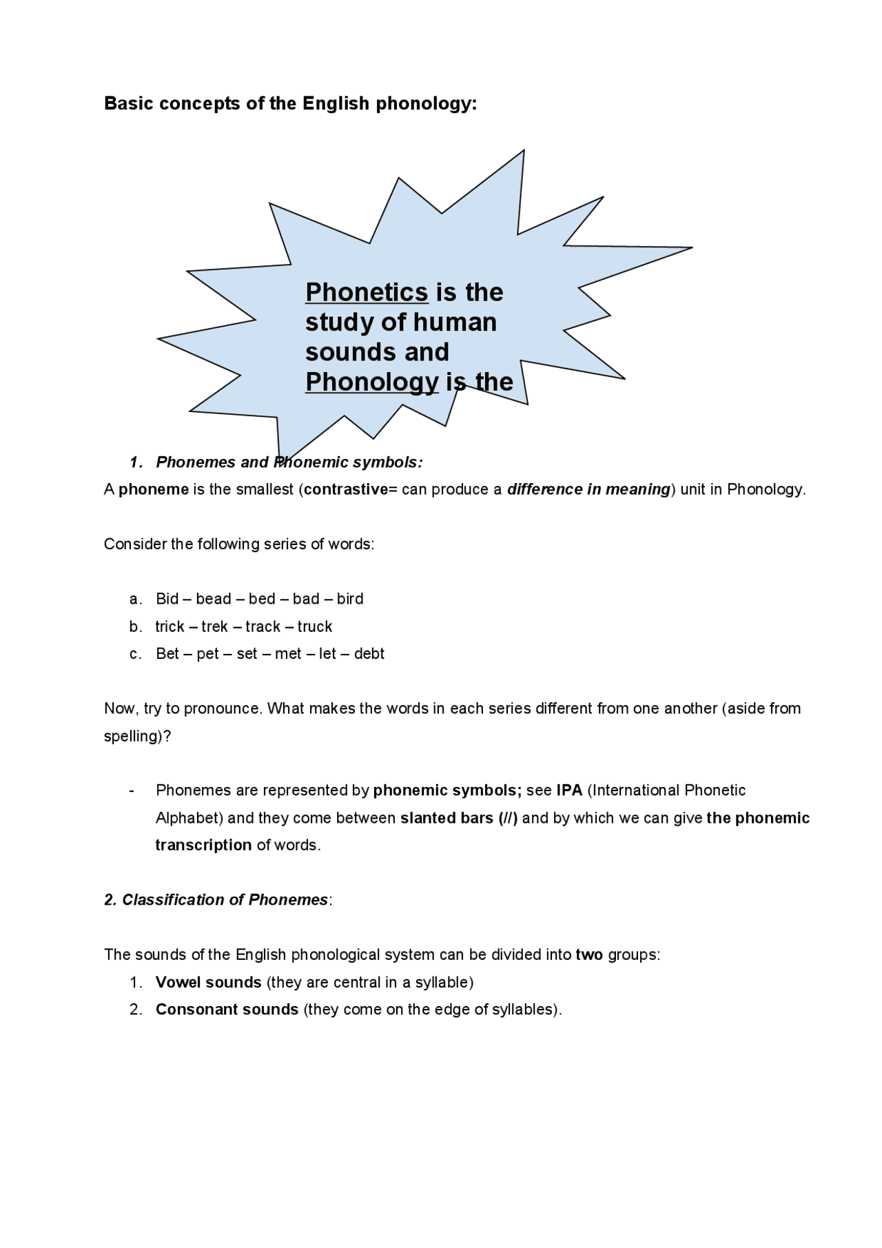 Intro to phonology and articulation | Cheat Sheet Phonetics and ...
