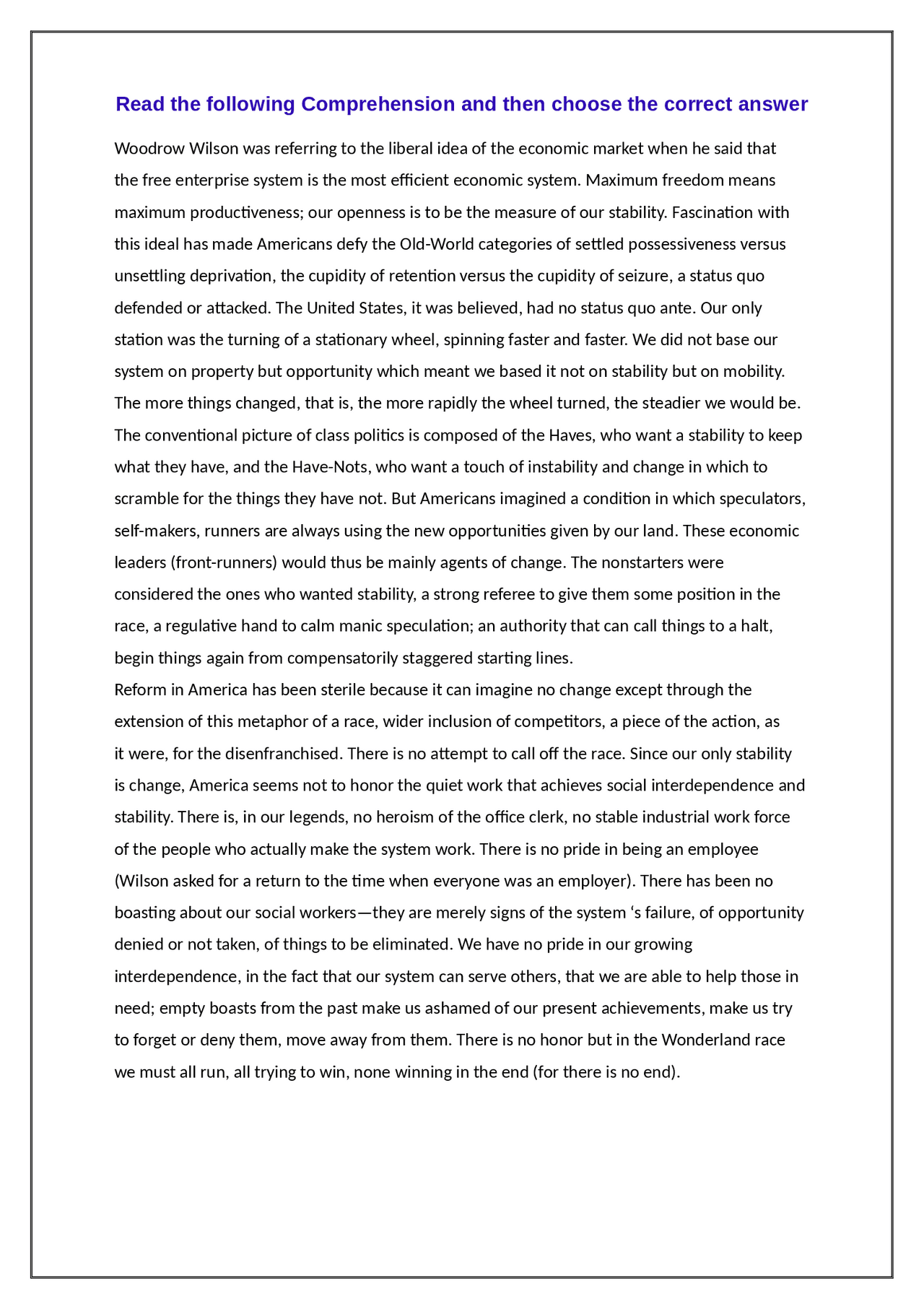 English Comprehension practice - - with answer key-( number 1 ...