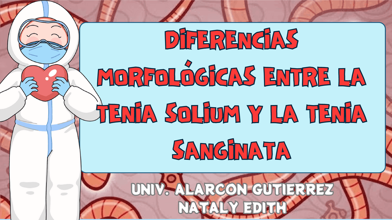 Diferencias morfologicas entre la taenia Saginata y la Solium ...