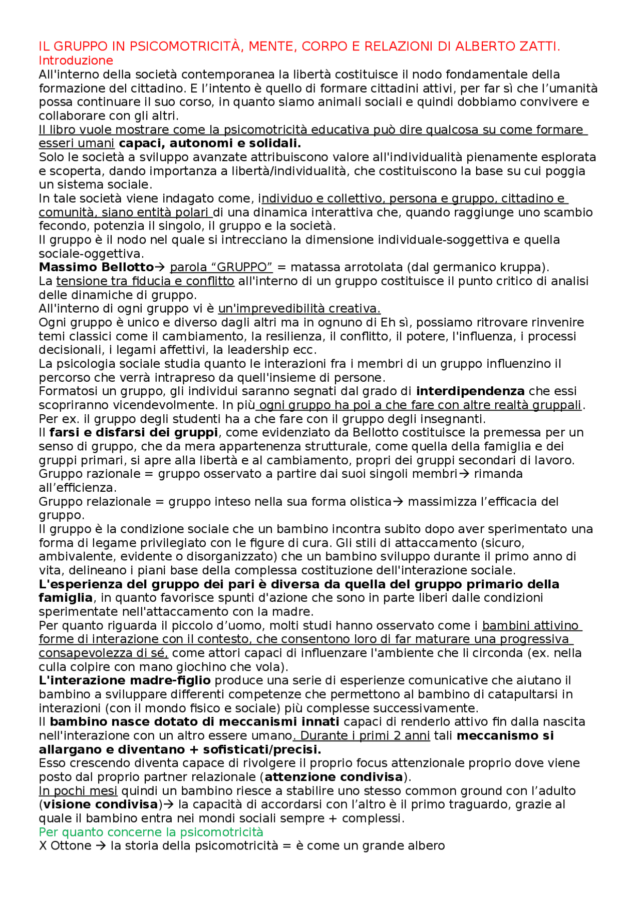IL GRUPPO IN PSICOMOTRICITÀ, MENTE, CORPO E RELAZIONI DI ALBERTO ZATTI ...