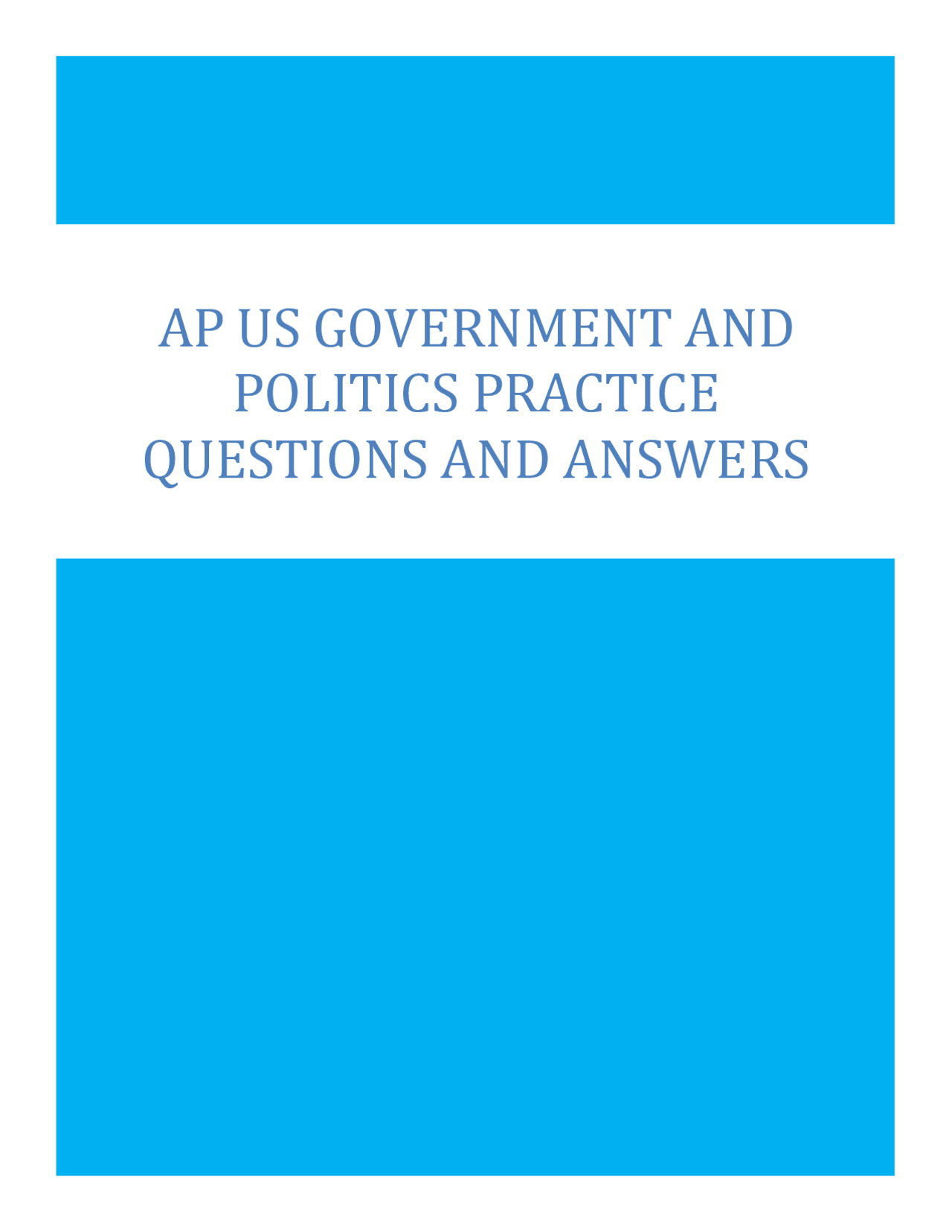 AP US Government and Politics Practice Questions and Answers | Exams ...