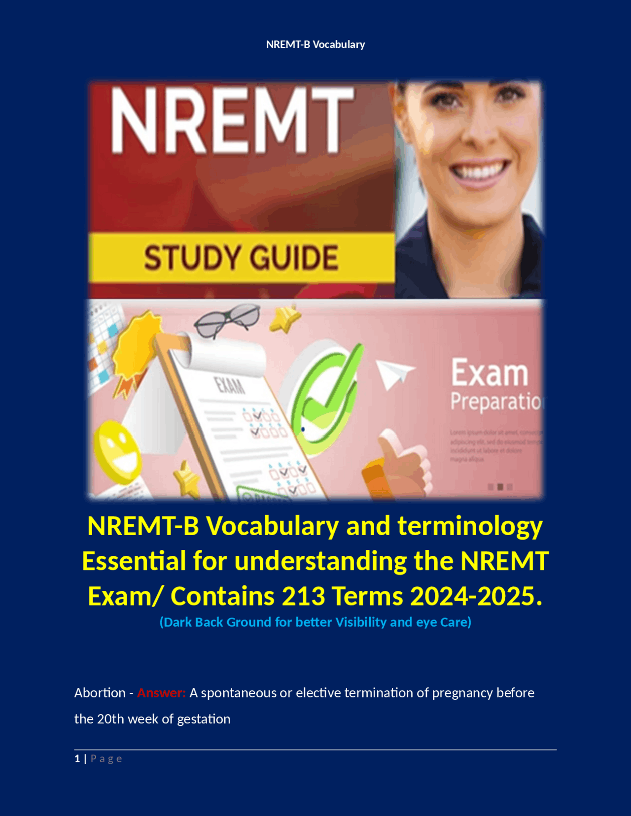 NREMT-B Vocabulary and terminology Essential for understanding the ...