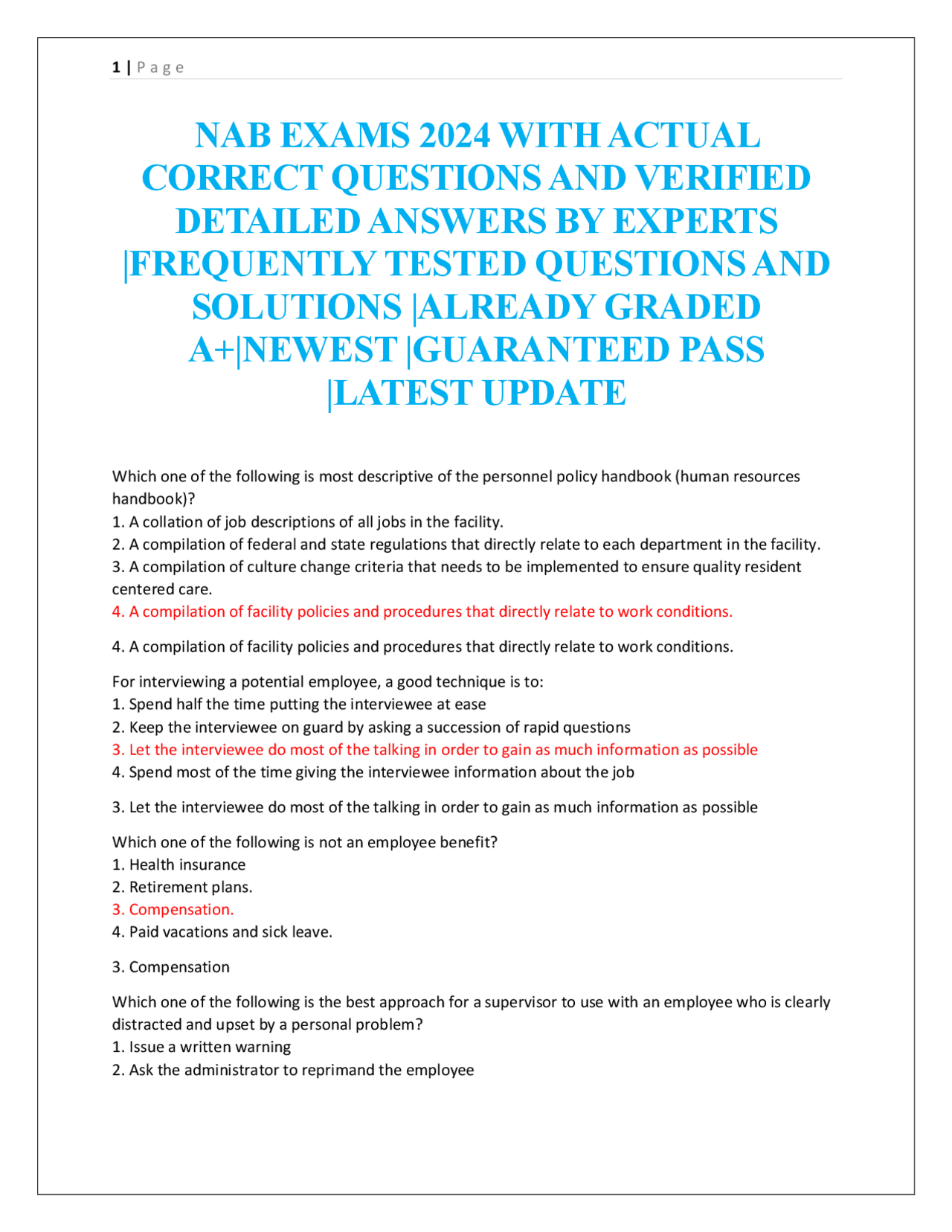 NAB EXAMS 2024 WITH ACTUAL CORRECT QUESTIONS AND VERIFIED DETAILED ...