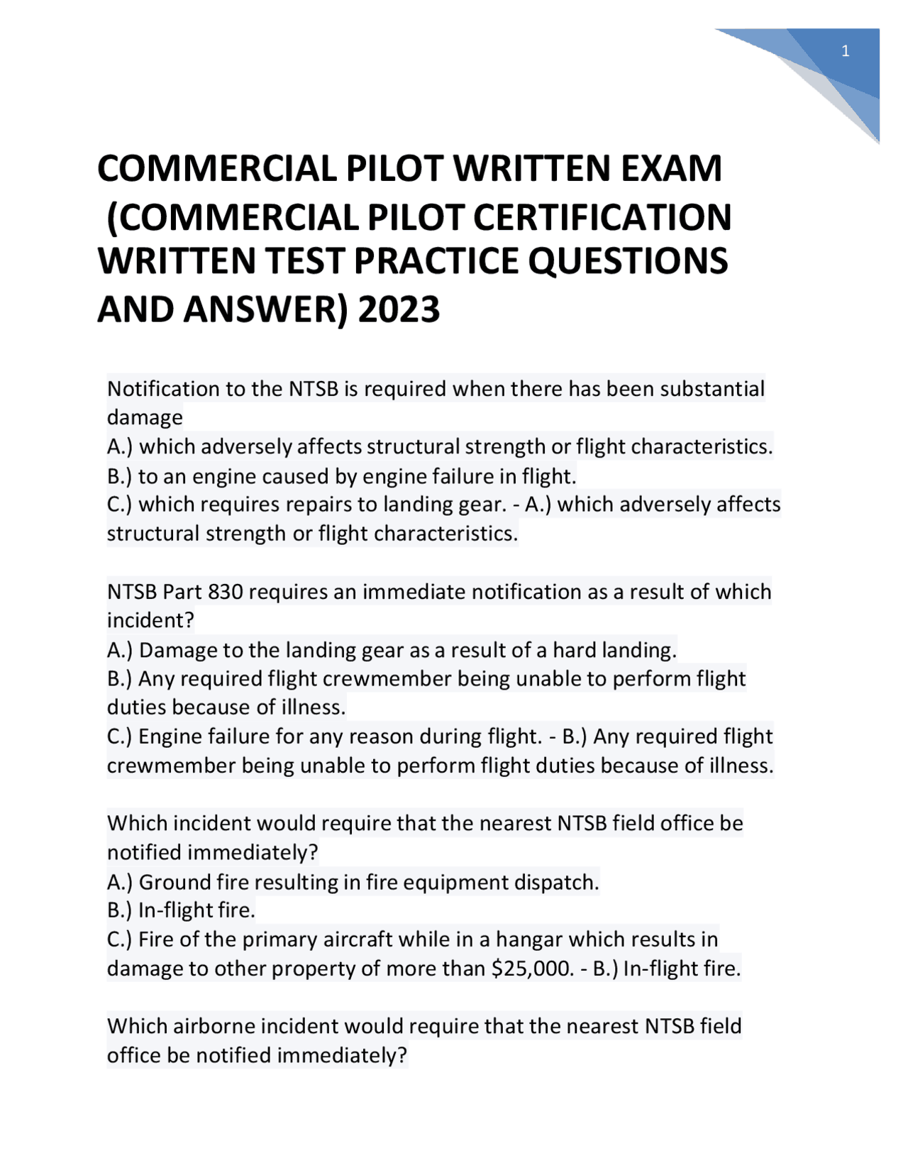 Commercial Pilot Certificate Requirements and Regulations | Exams ...