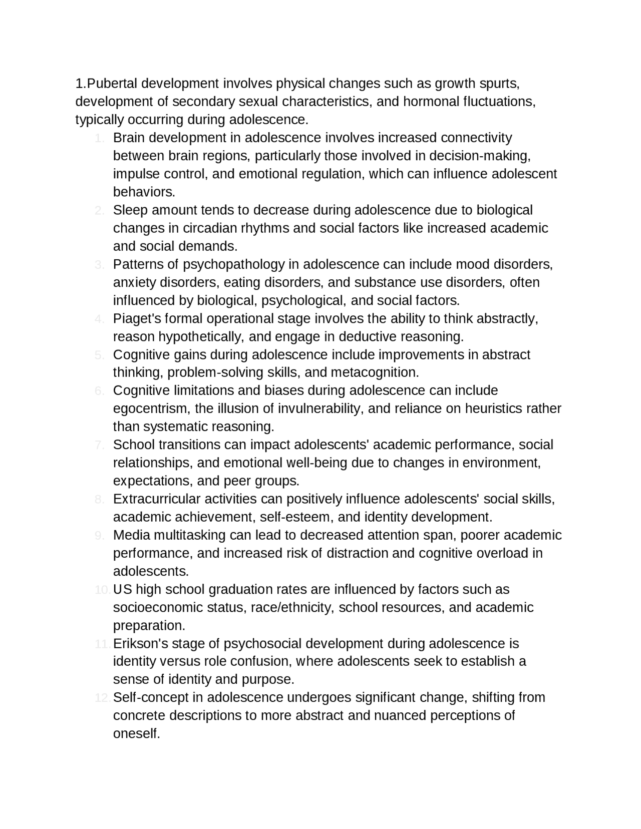 Lifespan development test notes | Study notes Life Sciences | Docsity