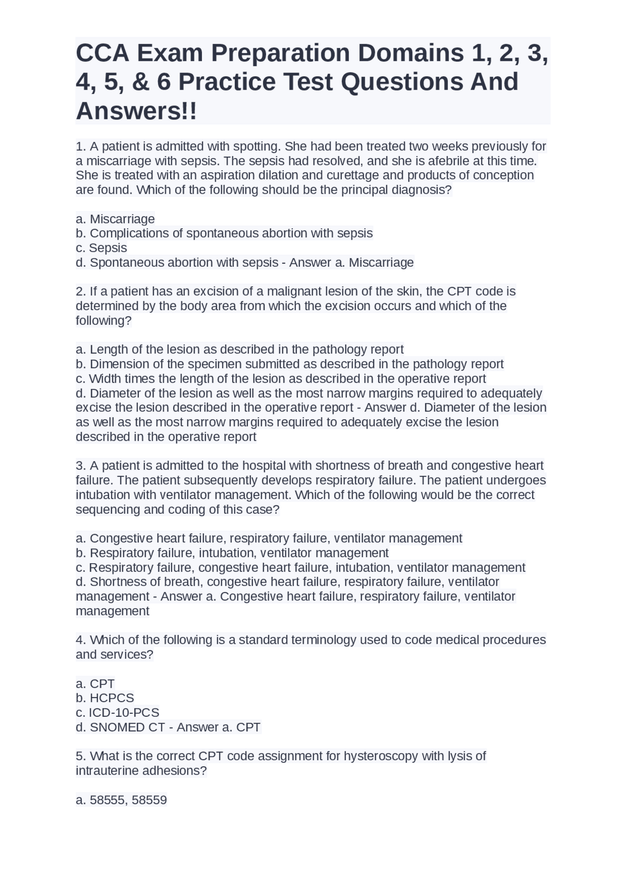 CPT Code Assignment for Excision of Malignant Skin Lesions | Exams ...