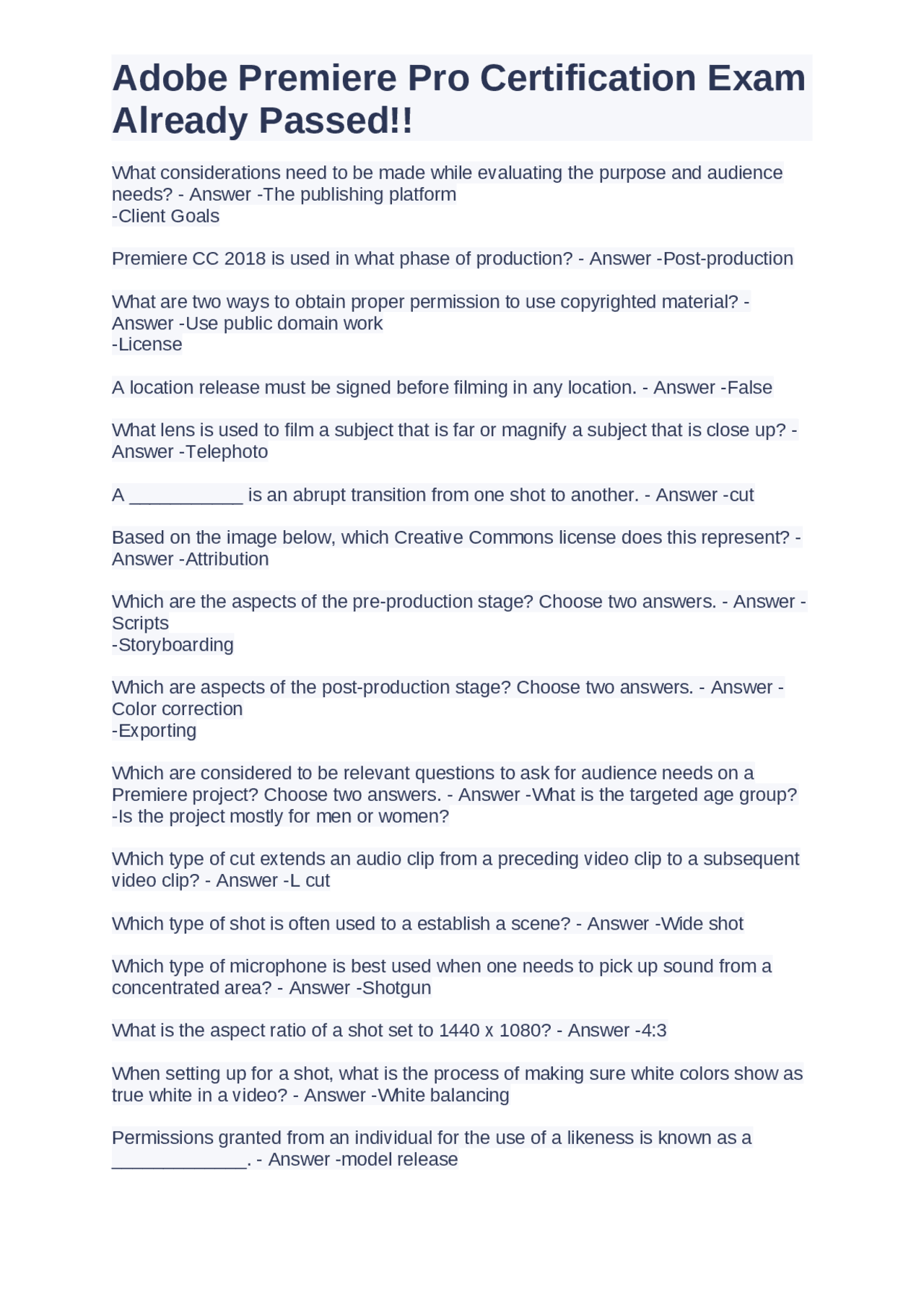 Adobe Premiere Pro Certification Exam Already Passed!!. | Exams Adobe ...