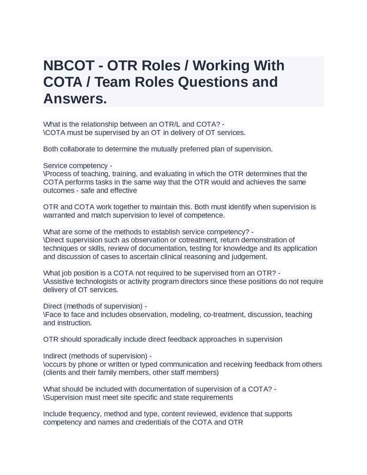 Roles and Responsibilities of OTR/L and COTA in Occupational Therapy ...