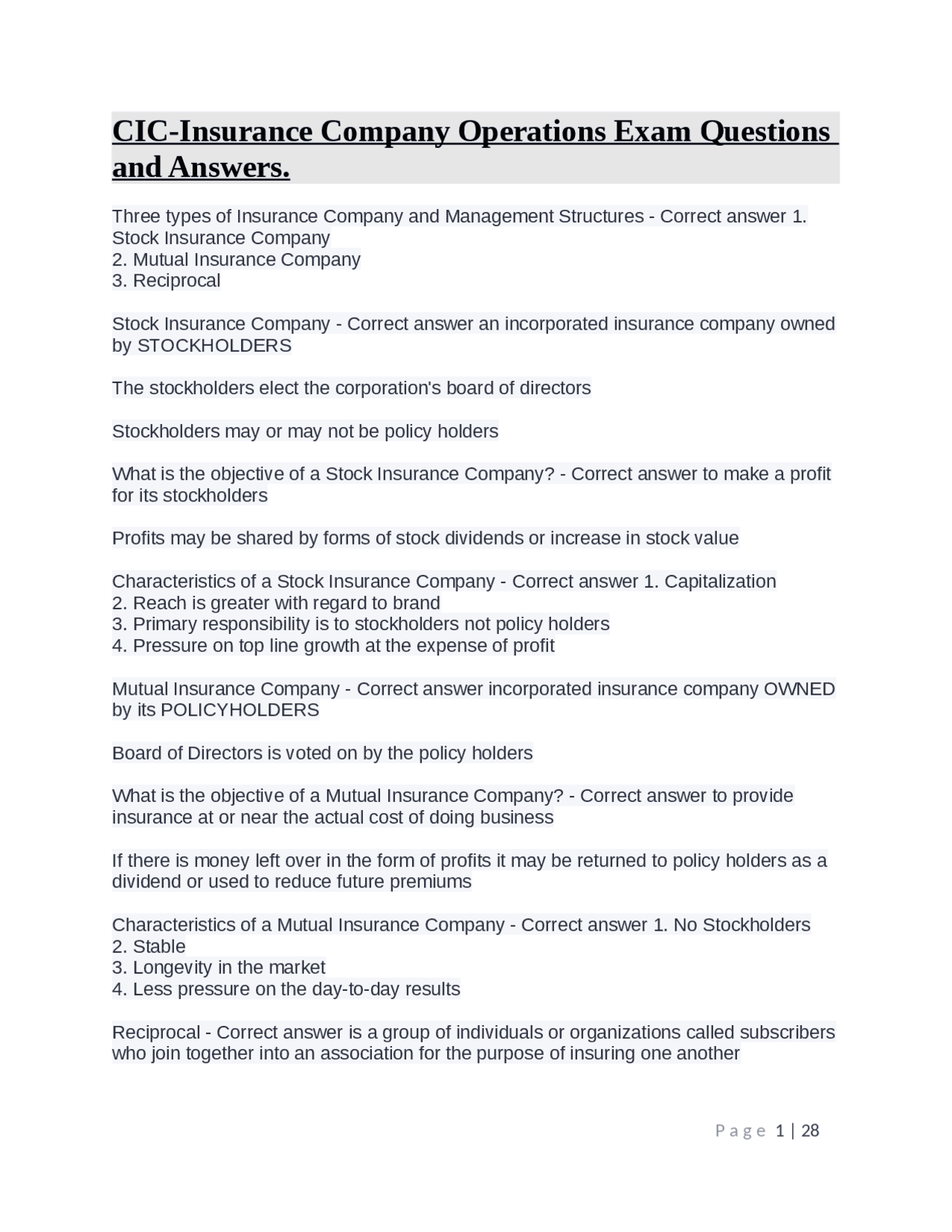 Insurance Company Operations and Reserving: A Comprehensive Guide ...