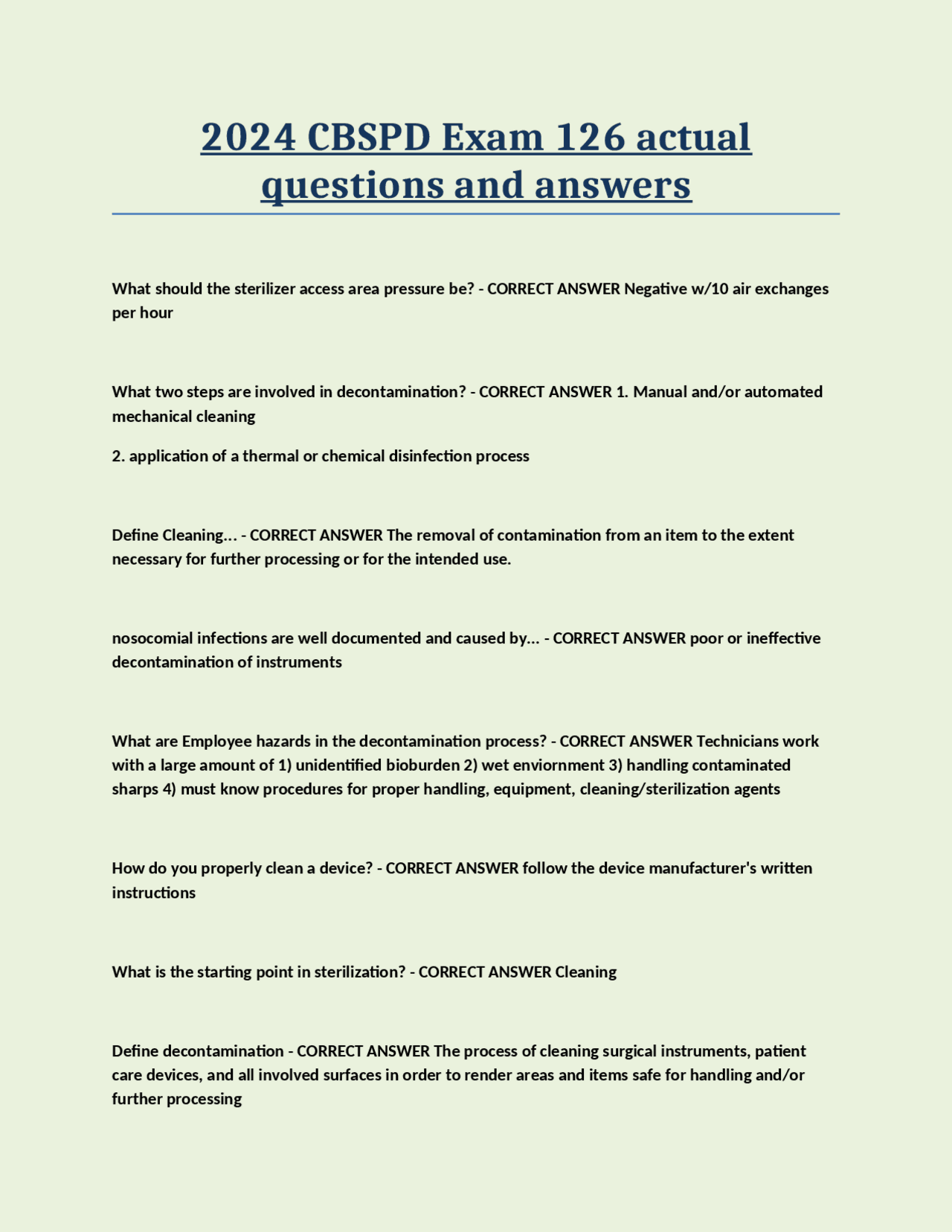 2024 CBSPD Exam 126 Actual Questions and Answers | Exams Advanced ...