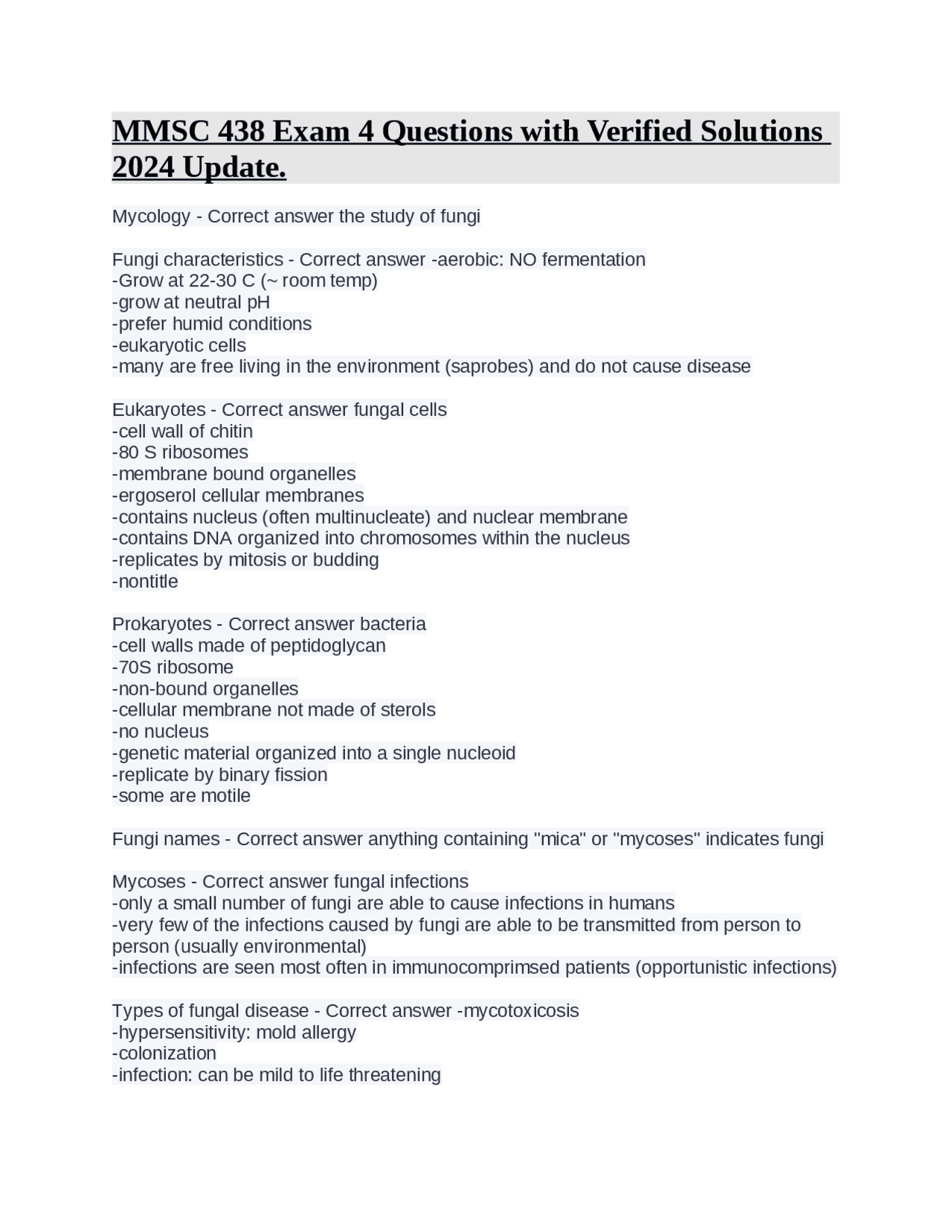 MMSC 438 Exam 4 Questions with Verified Solutions 2024 Update. | Exams ...