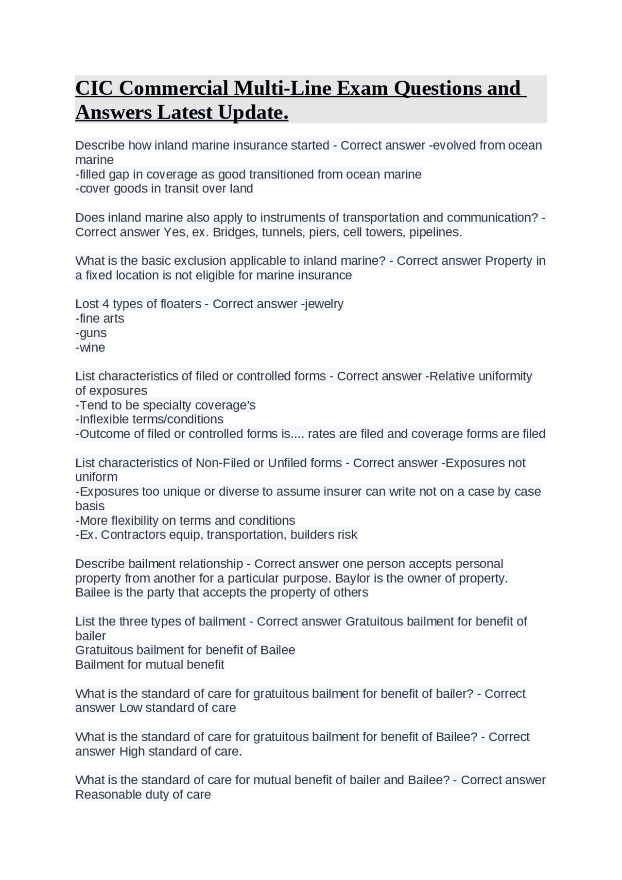 Inland Marine Insurance: Coverage, Exclusions, and Applications | Exams ...