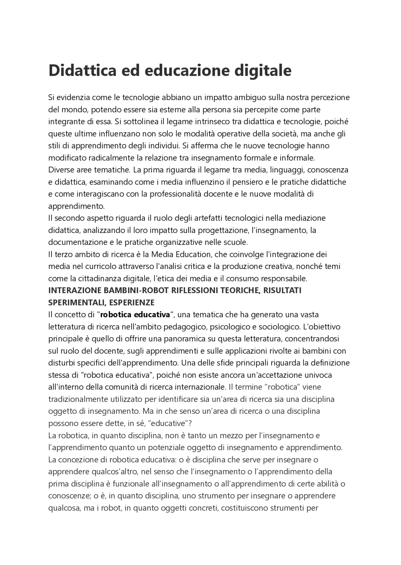 Didattica ed educazione Digitale Modulo A | Appunti di Controllo digitale | Docsity
