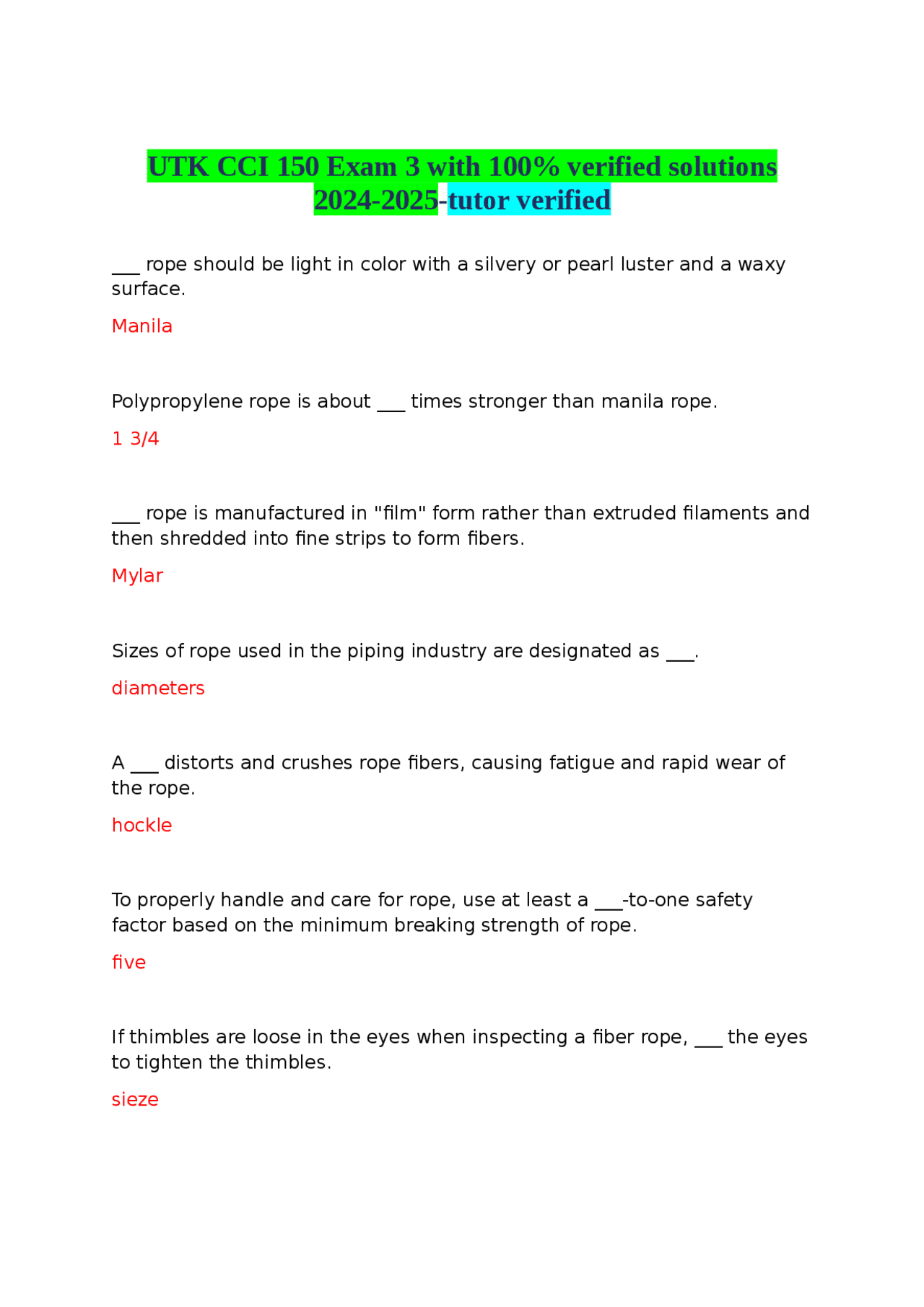 UTK CCI 150 Exam 3 with 100% verified solutions 2024-2025-tutor ...