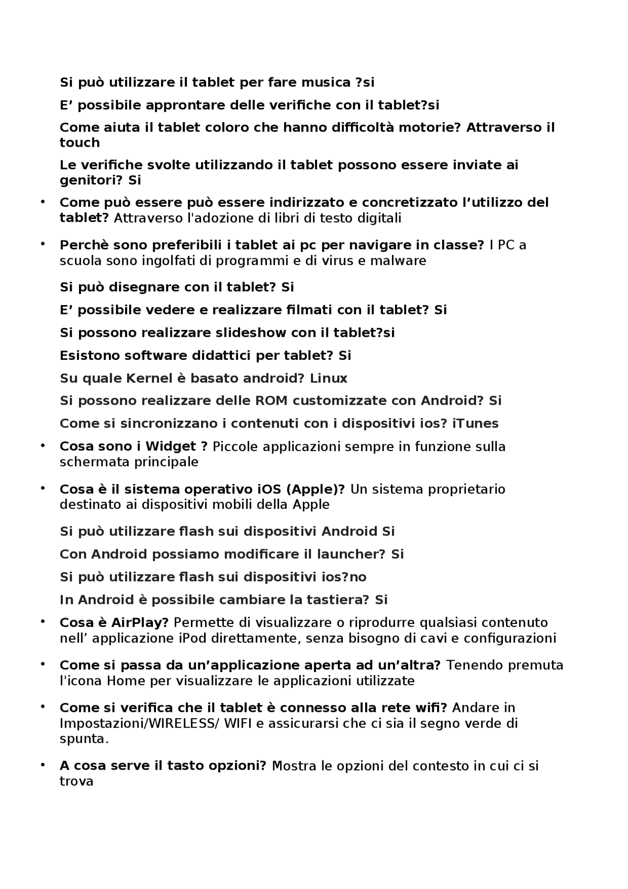 DOMANDE E RISPOSTE PER ESAME TABLET RIMER FORMAZIONE | Prove d'esame di Fondamenti di ...