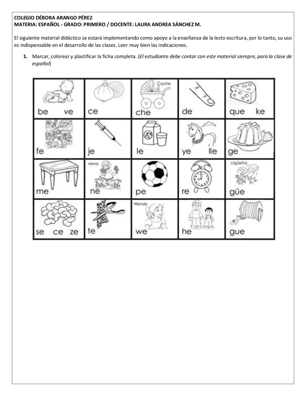 silabas y letras para primer grado de primaria | Ejercicios de Lengua y ...
