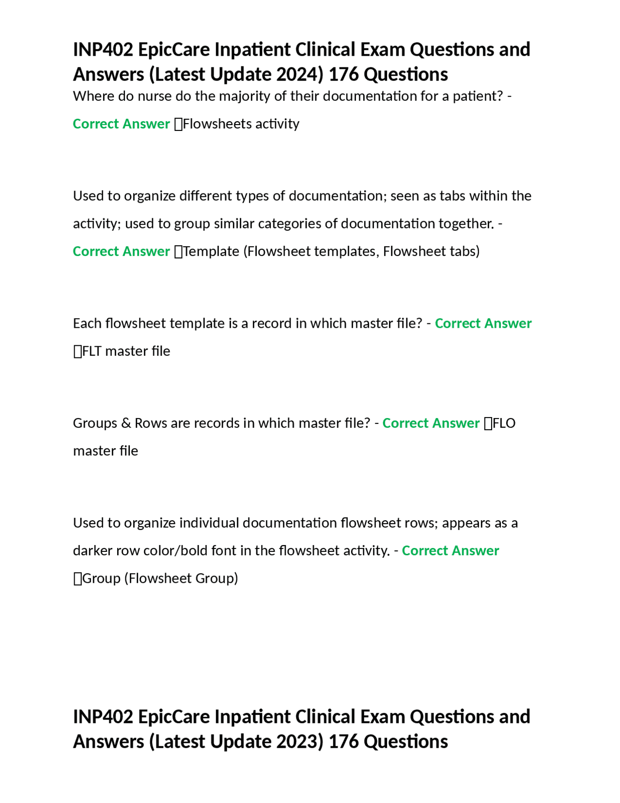 Understanding EpicCare Inpatient Clinical Exam Flowsheets | Exams ...