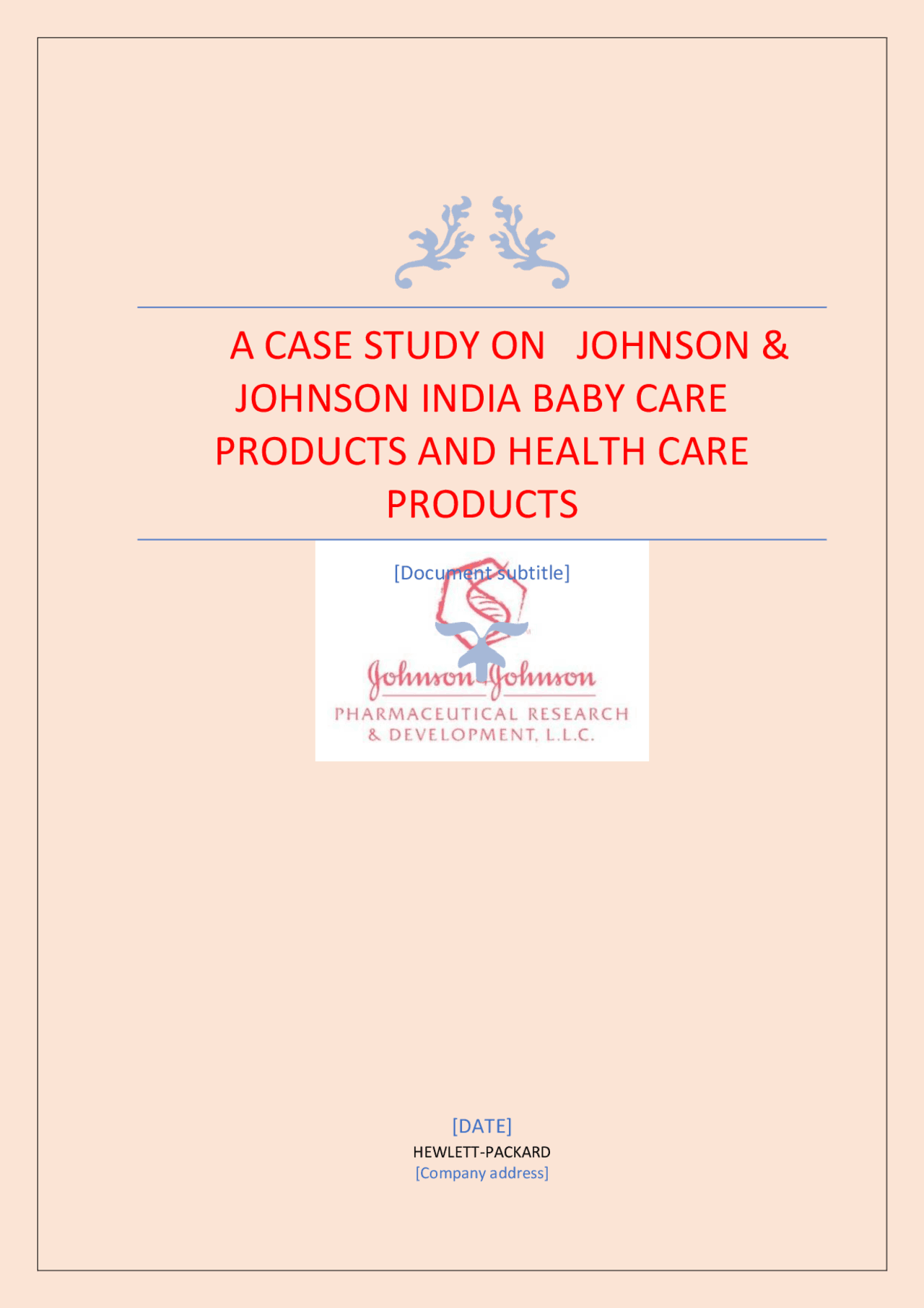 Johnson & Johnson India: A Case Study on Baby Care and Health Care ...