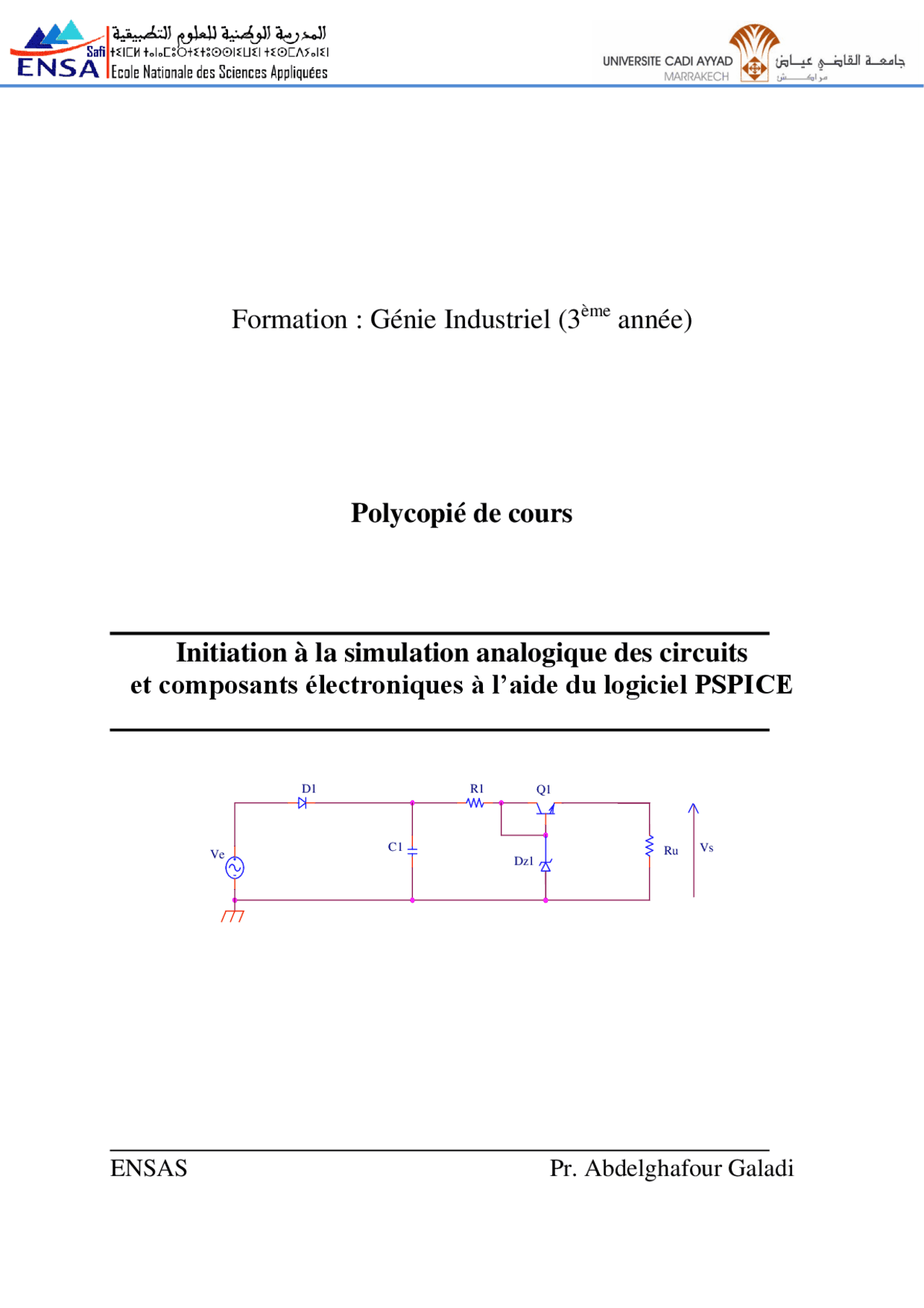 Simulation de circuits électroniques avec PSPICE - Prof. Galadi | Schemes and Mind Maps ...