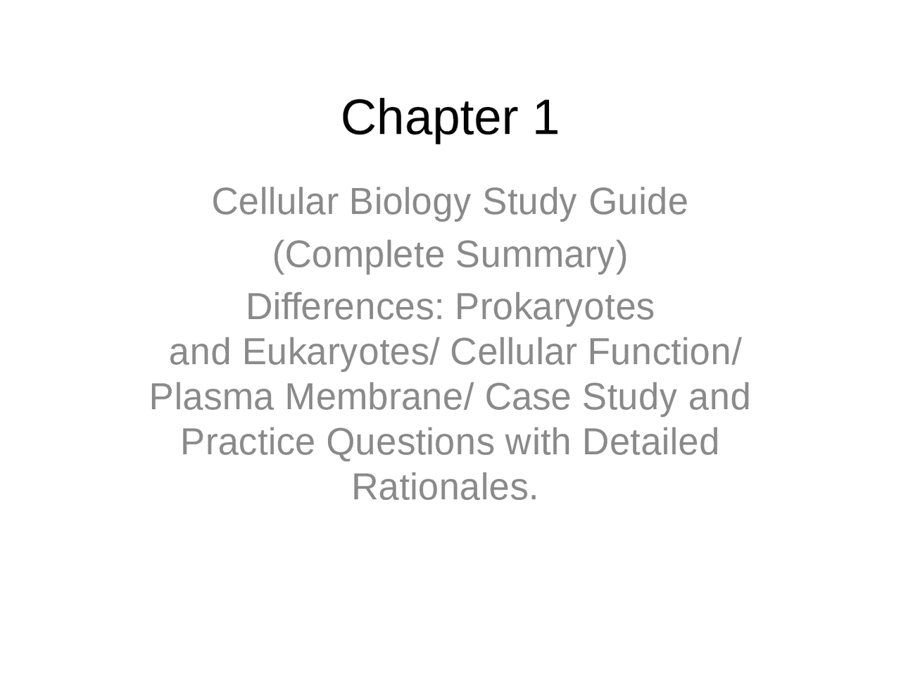 Cellular Biology Study Guide (Complete Summary) Differences ...