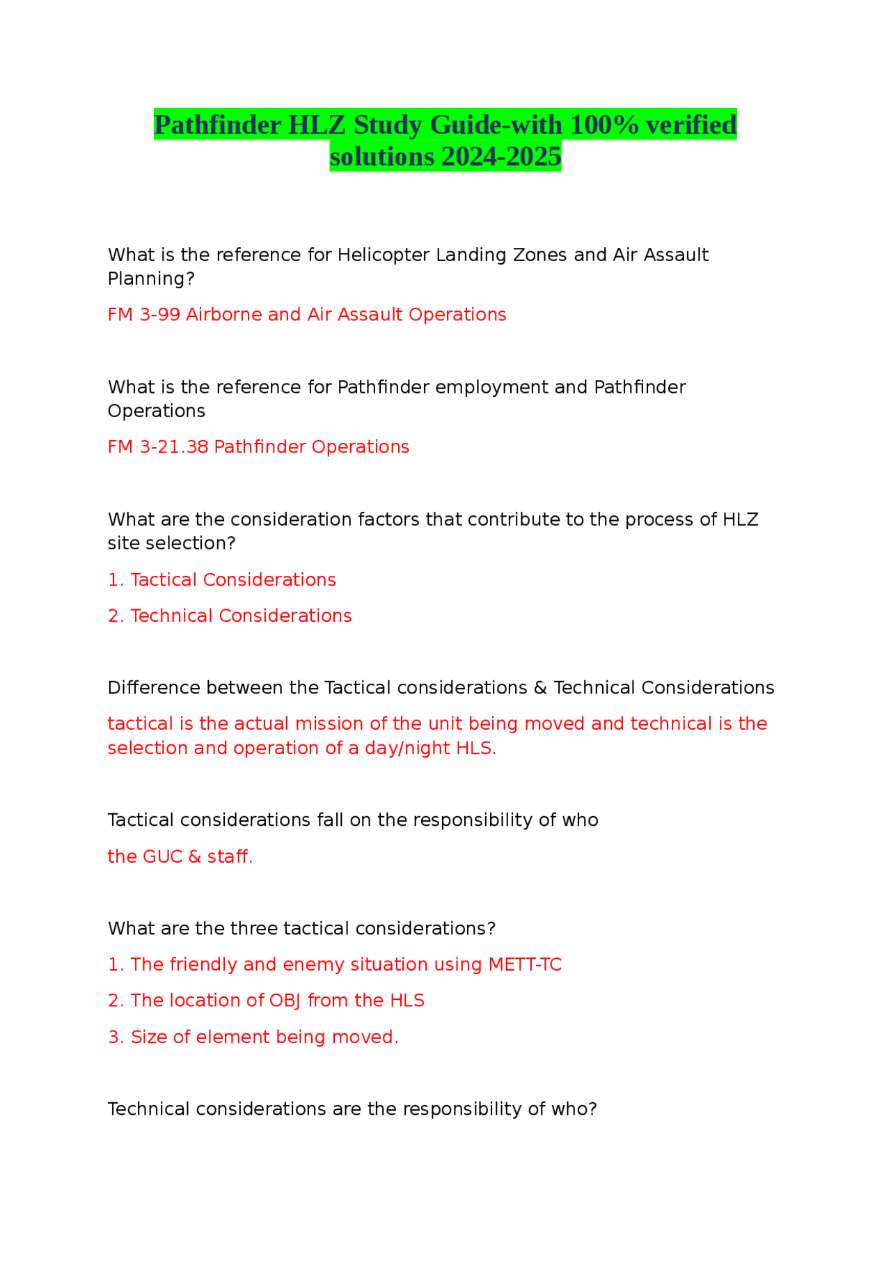 Pathfinder Aircraft Landing and Movement Procedures | Exams Nursing ...