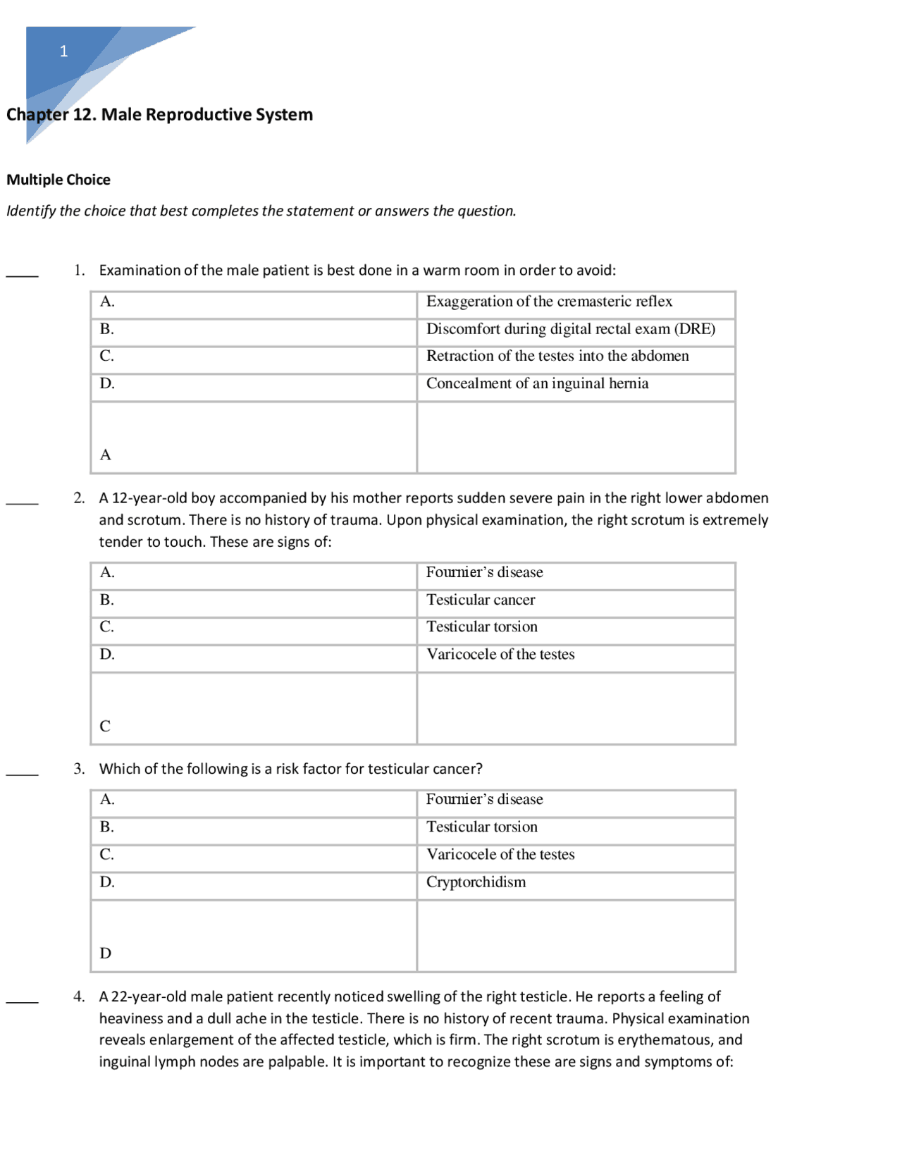 Exam nsg 6020 Chapter 12. Male Reproductive System GRADED A+ | Exams ...