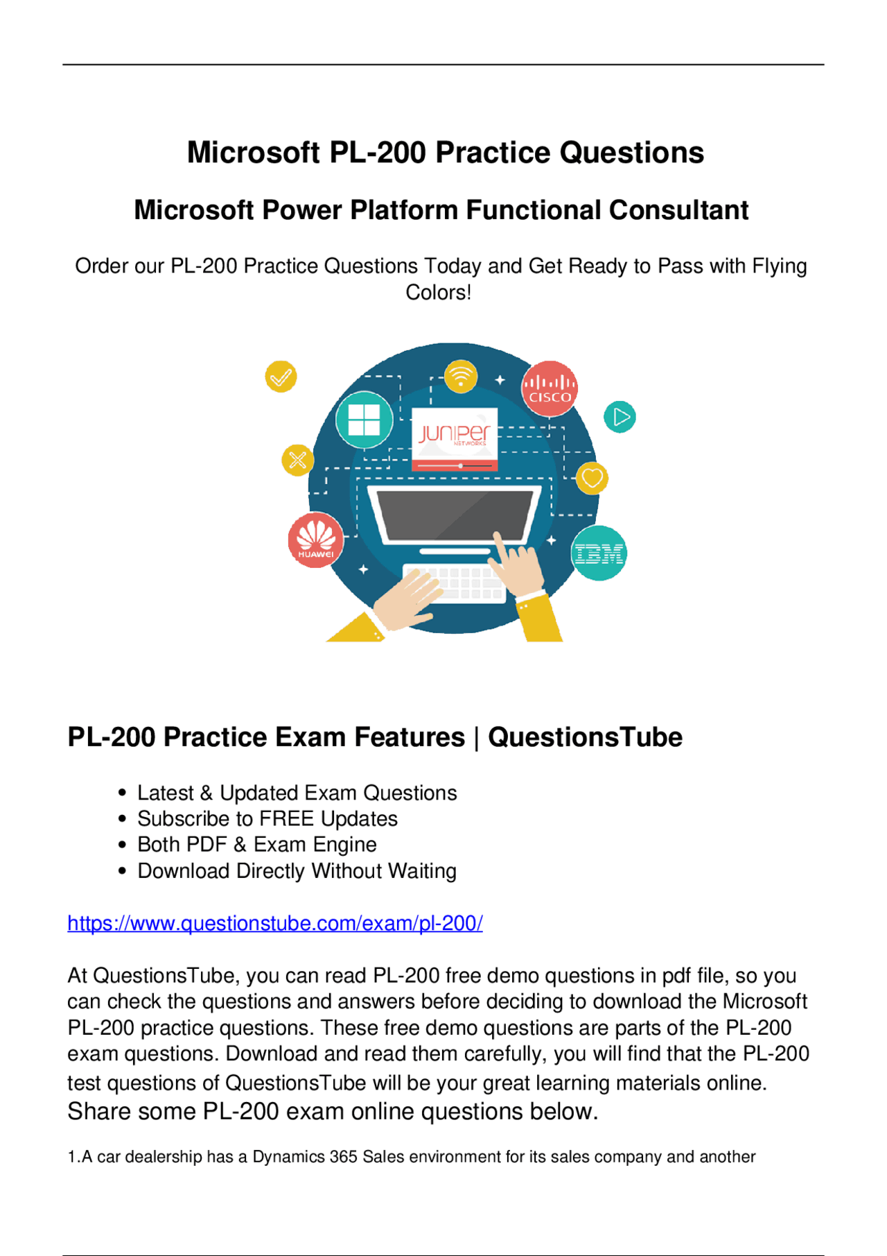 Microsoft PL-200 Practice Questions - Pass Your Exam with QuestionsTube ...